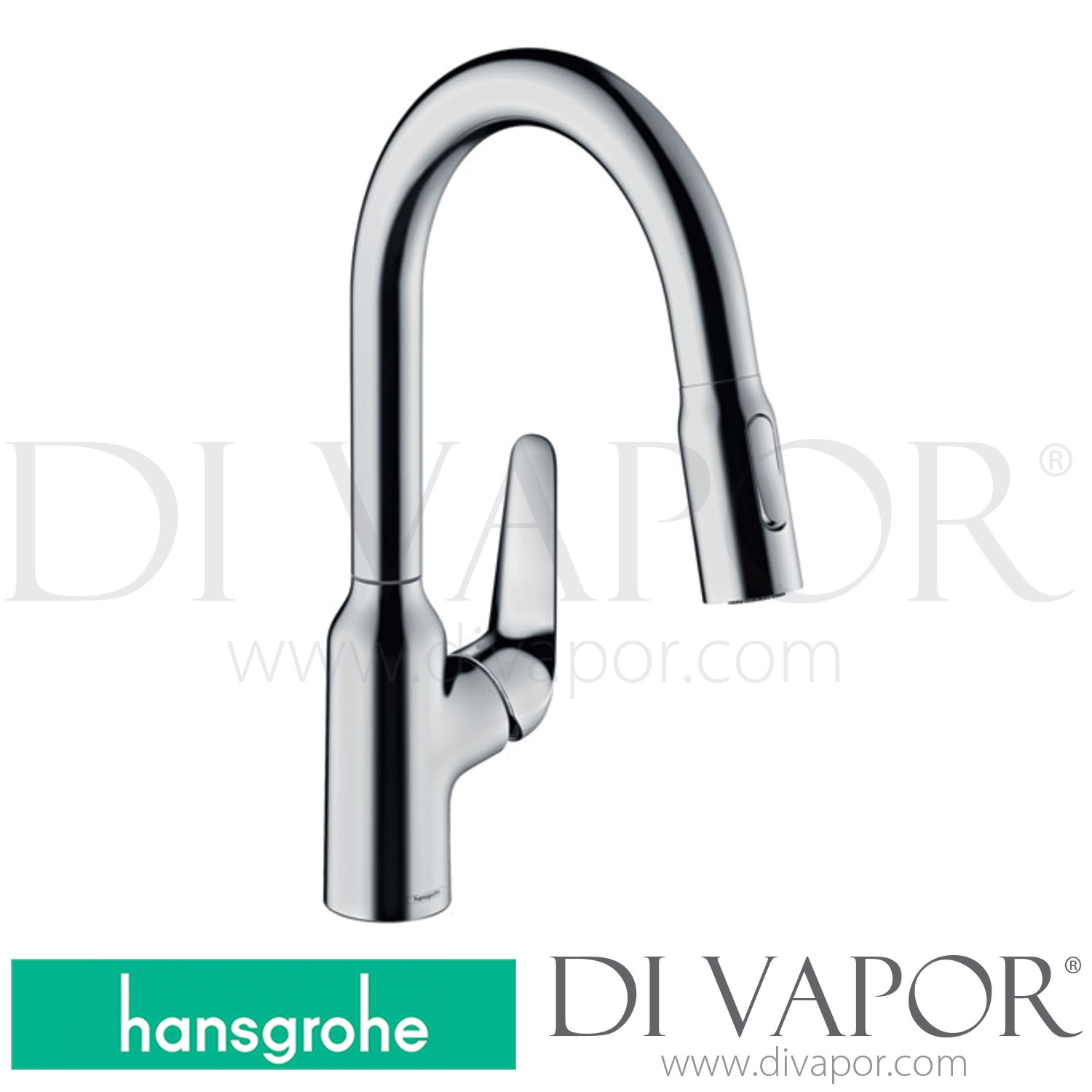 Hansgrohe 71801007 Focus M42 Single Lever Kitchen Mixer 180, Pull-Out ...
