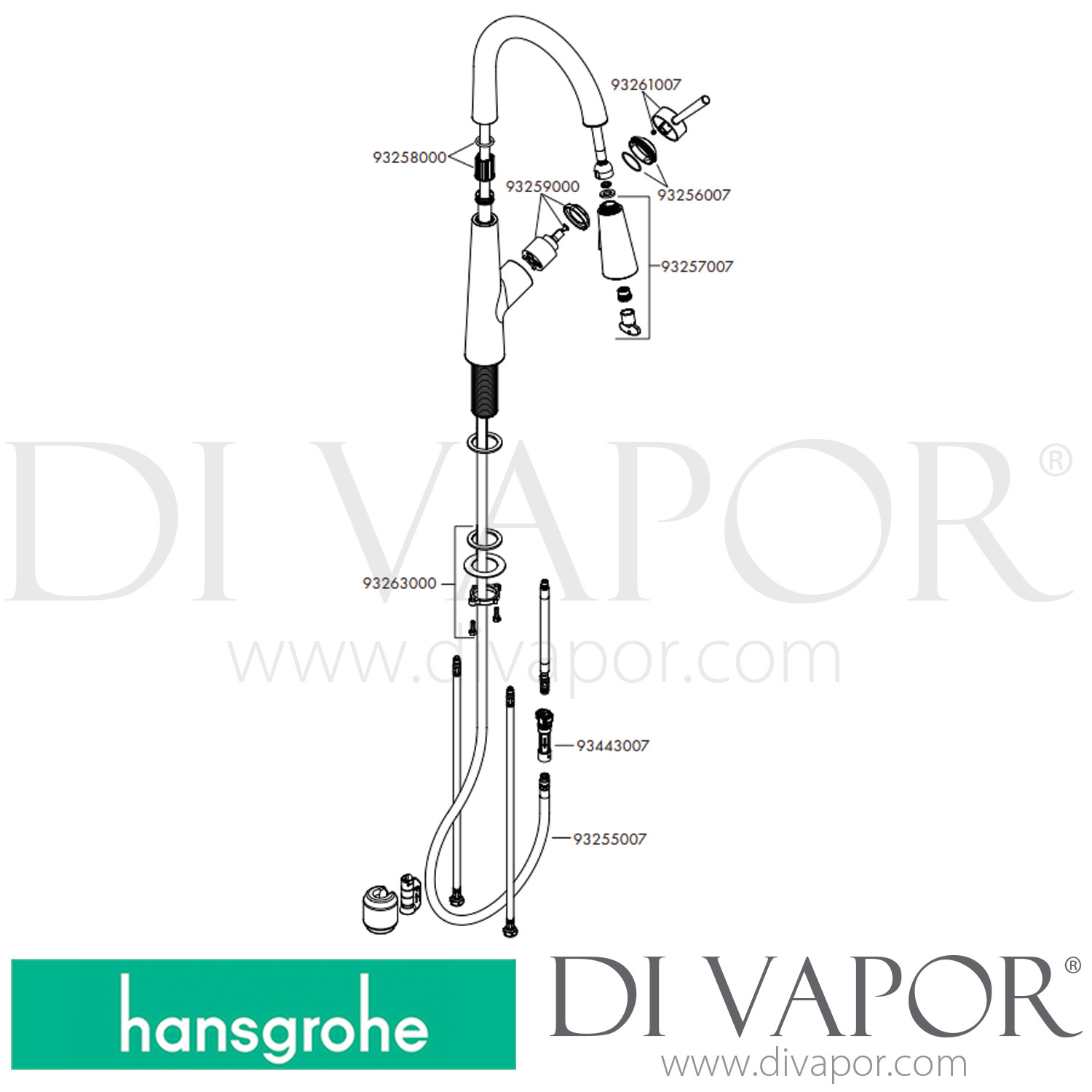 Hansgrohe 71856007 Lacuna Single Lever Kitchen Mixer, Pull-Out Spray ...