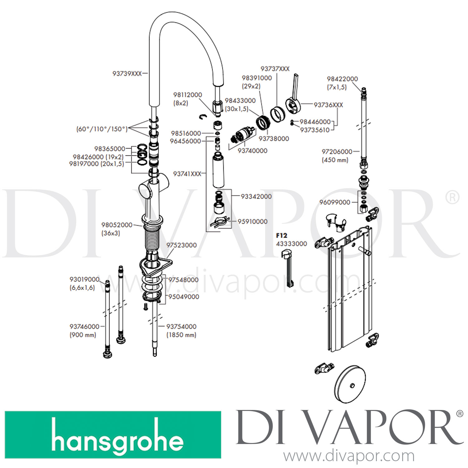 Hansgrohe 72801000 Talis M54 Single Lever Kitchen Mixer 210, Pull-Out ...