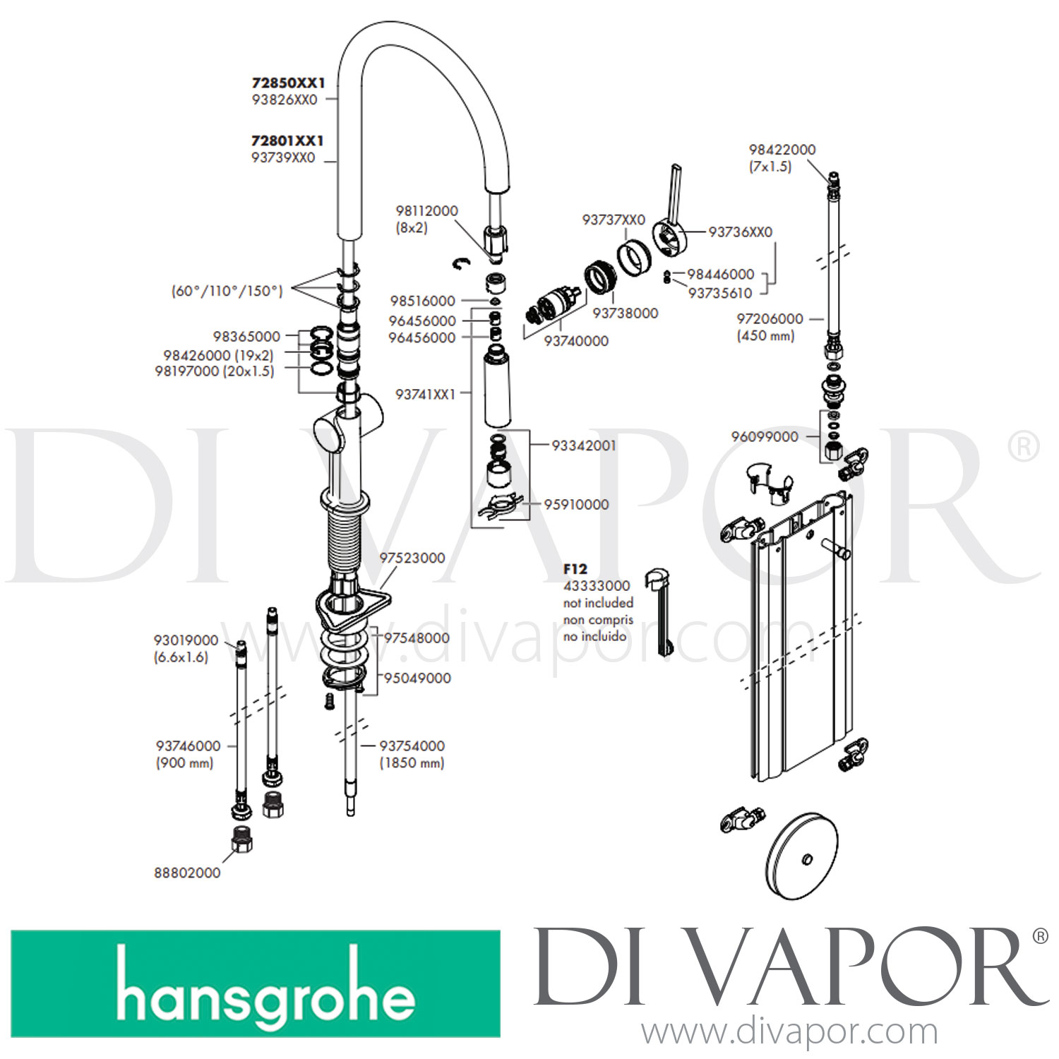 Hansgrohe 72801001 Talis N Single Lever Kitchen Mixer 210, Pull-Out ...