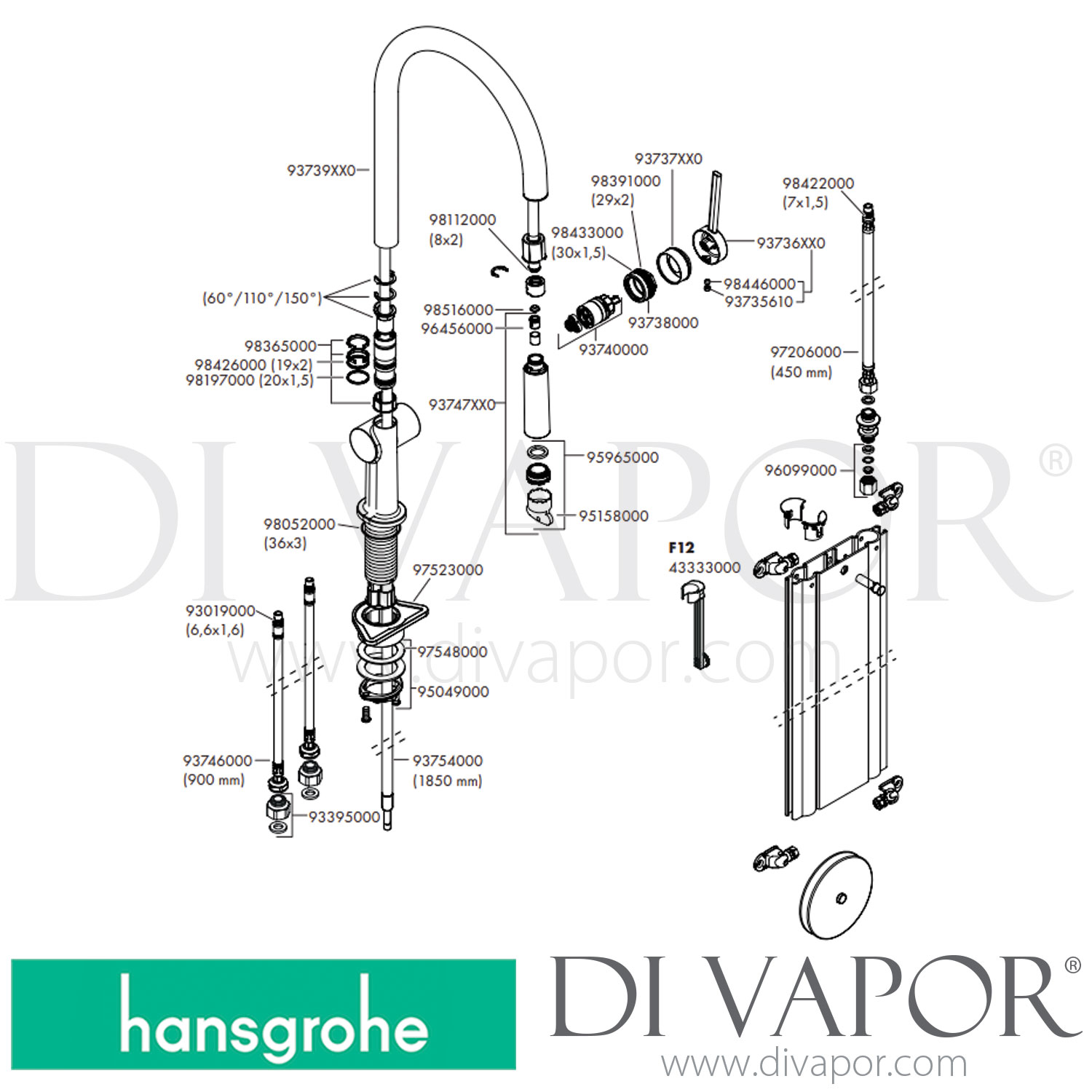 Hansgrohe 72801677 Talis M54 Single Lever Kitchen Mixer 210, Pull-Out ...