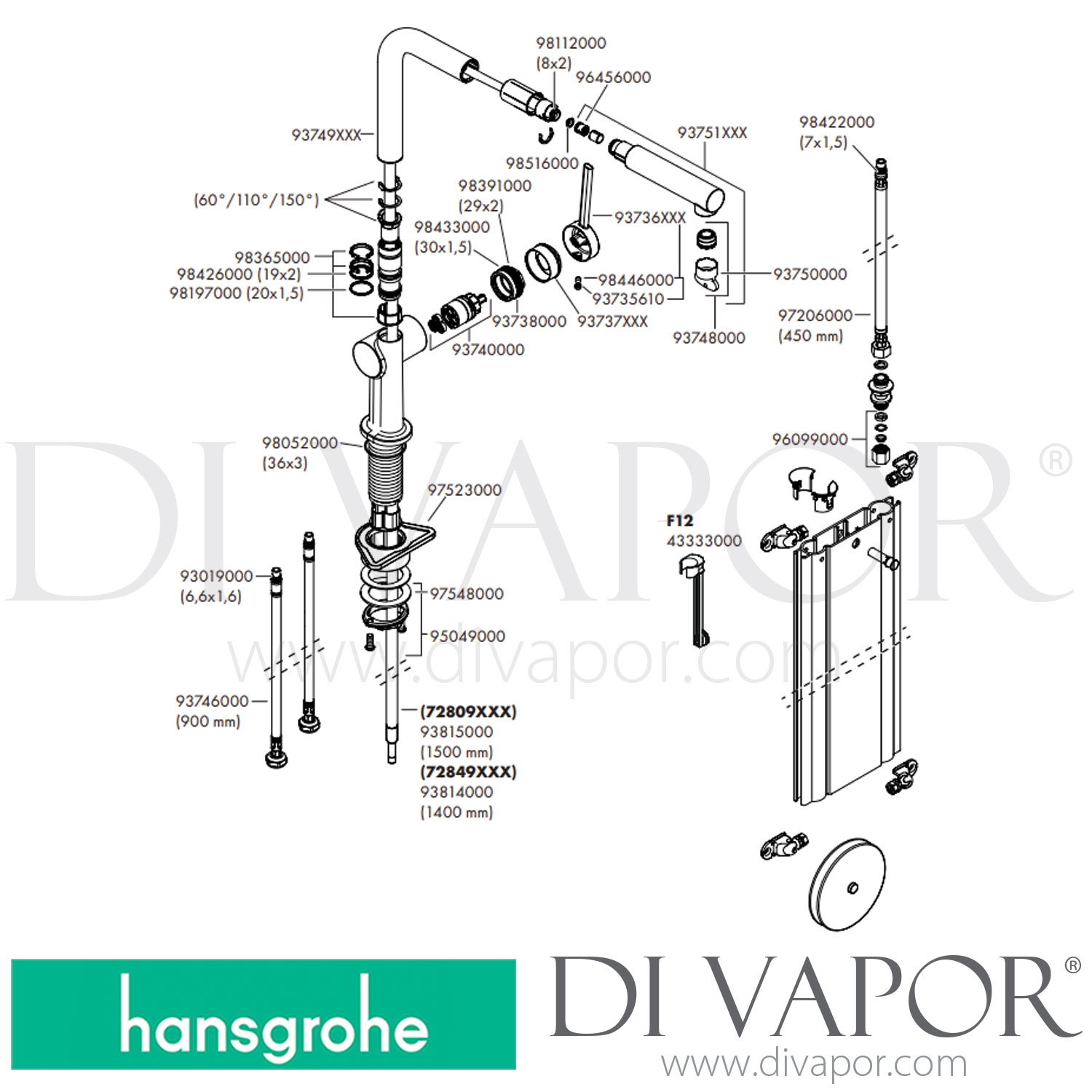 Hansgrohe 72809000 Talis M54 Single Lever Kitchen Mixer 270, Pull-Out ...