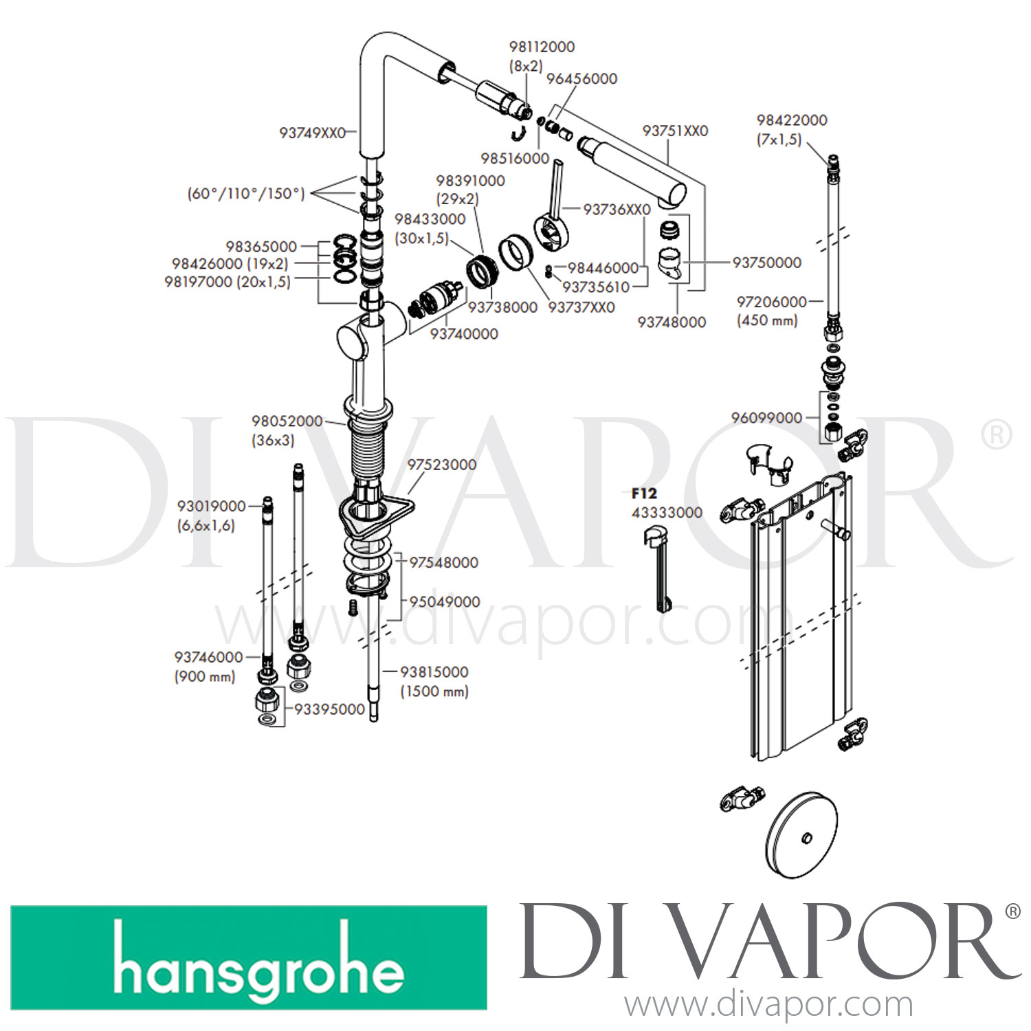 Hansgrohe 72809007 Talis M54 Single Lever Kitchen Mixer 270, Pull-Out ...