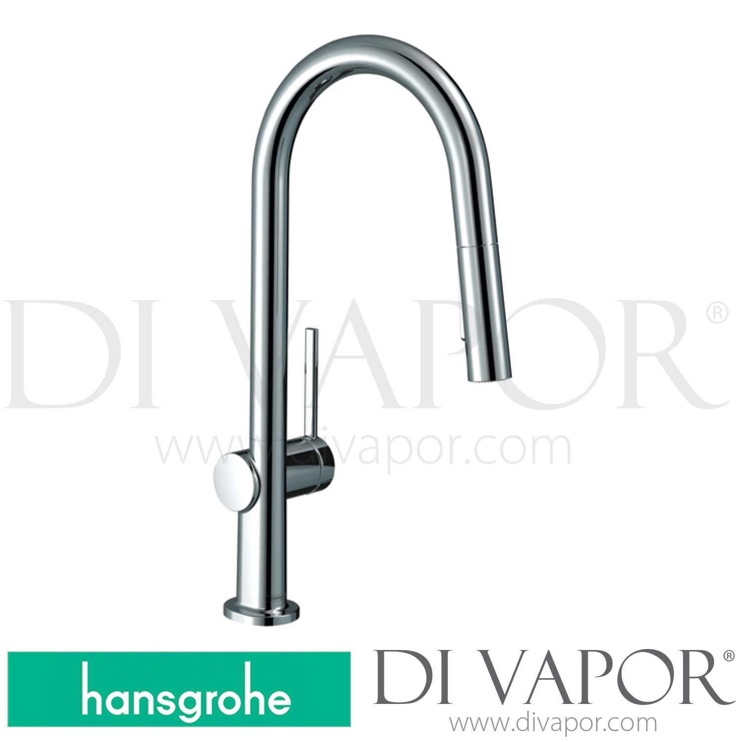 Hansgrohe 72846001 Talis N Single Lever Kitchen Mixer 180, Pull-Out ...