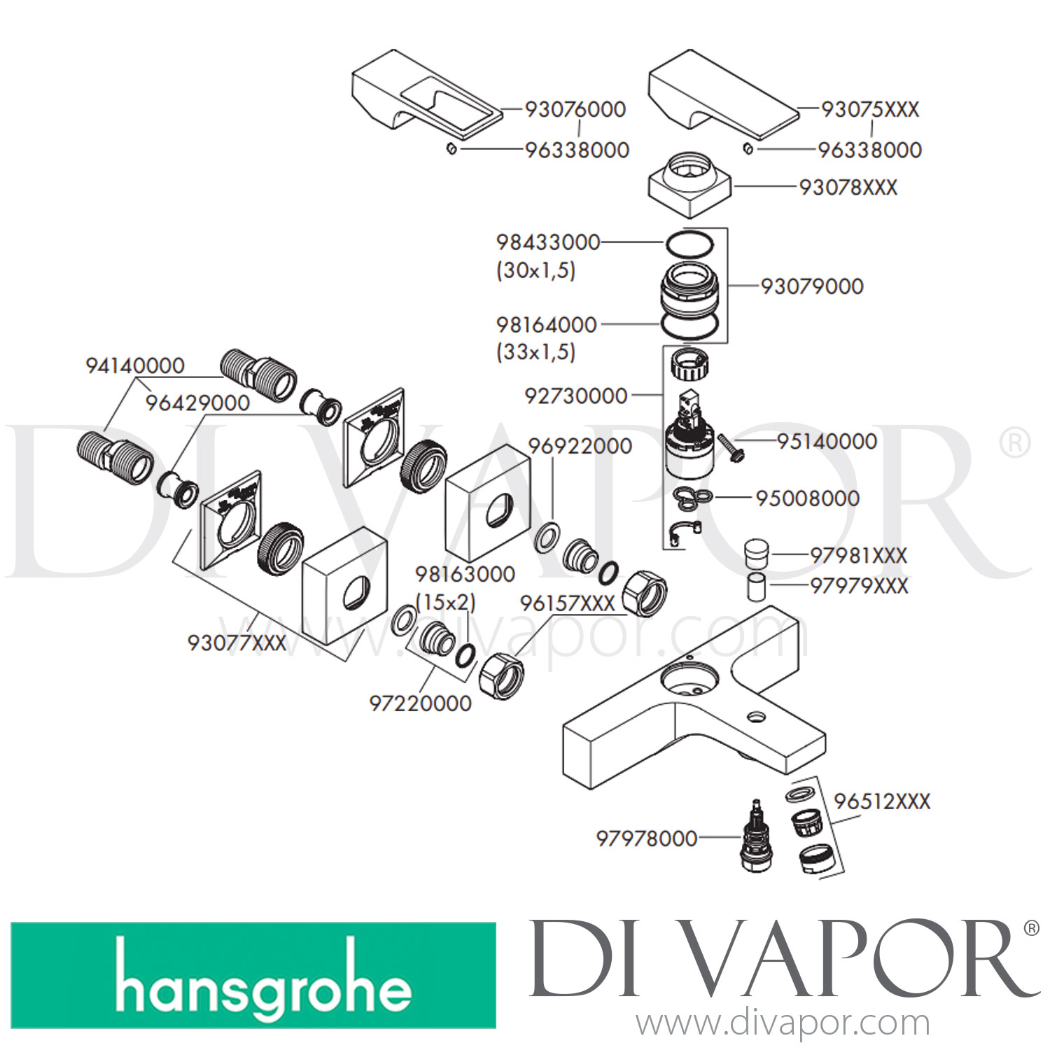 Hansgrohe 74540000 Metropol Single Lever Bath Mixer for Exposed ...