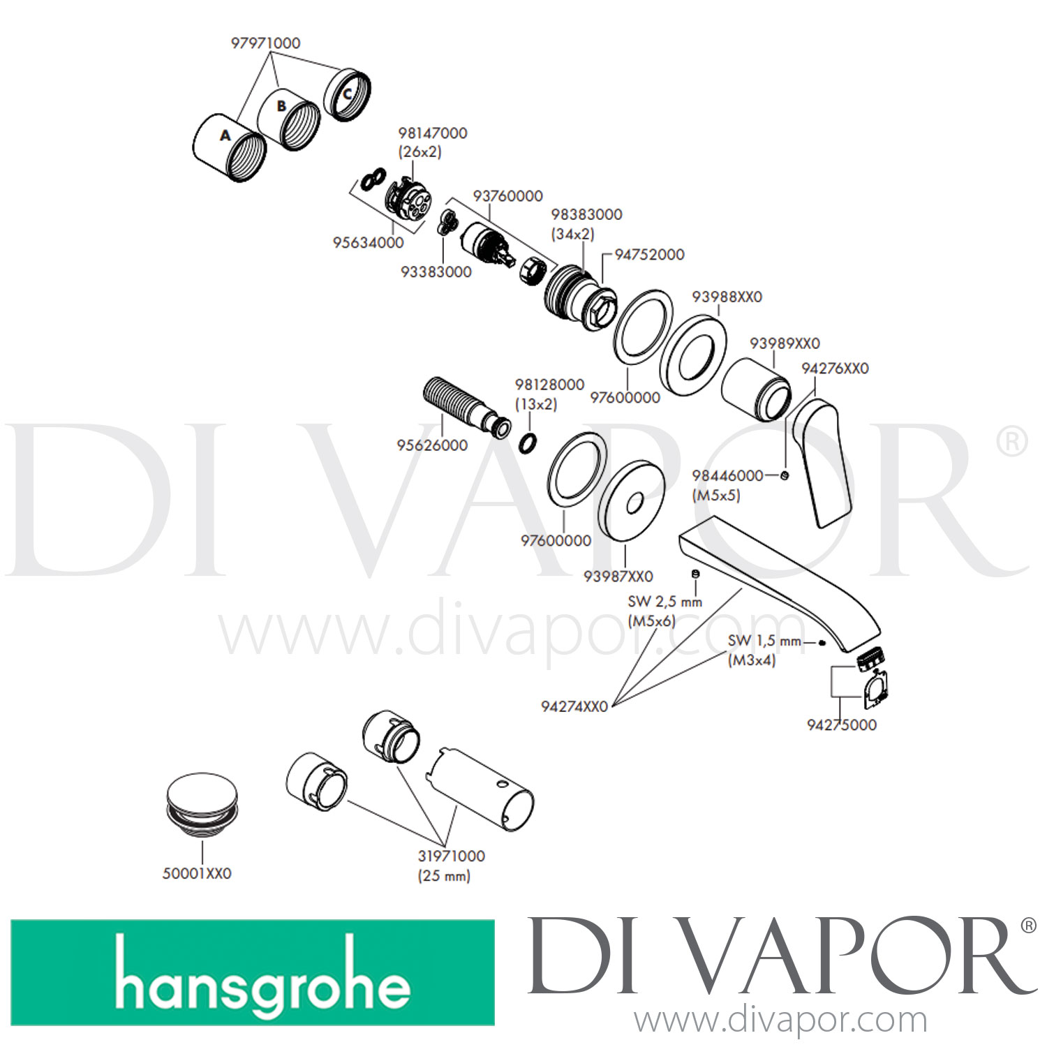 Hansgrohe 75050677 Vivenis Single Lever Basin Mixer for Concealed ...