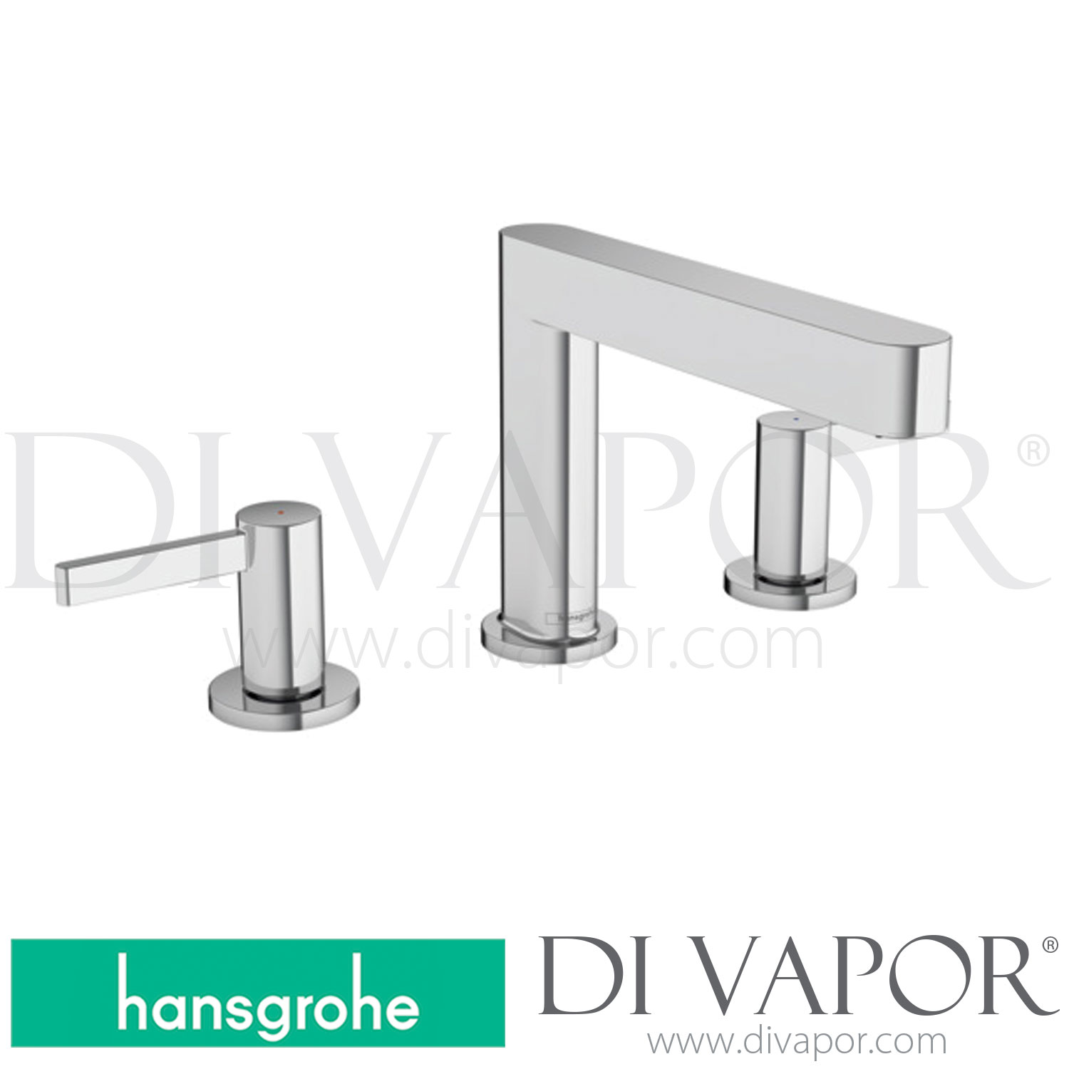 Hansgrohe 76033007 Finoris 3-Hole Basin Mixer 110 with Push-Open Waste ...