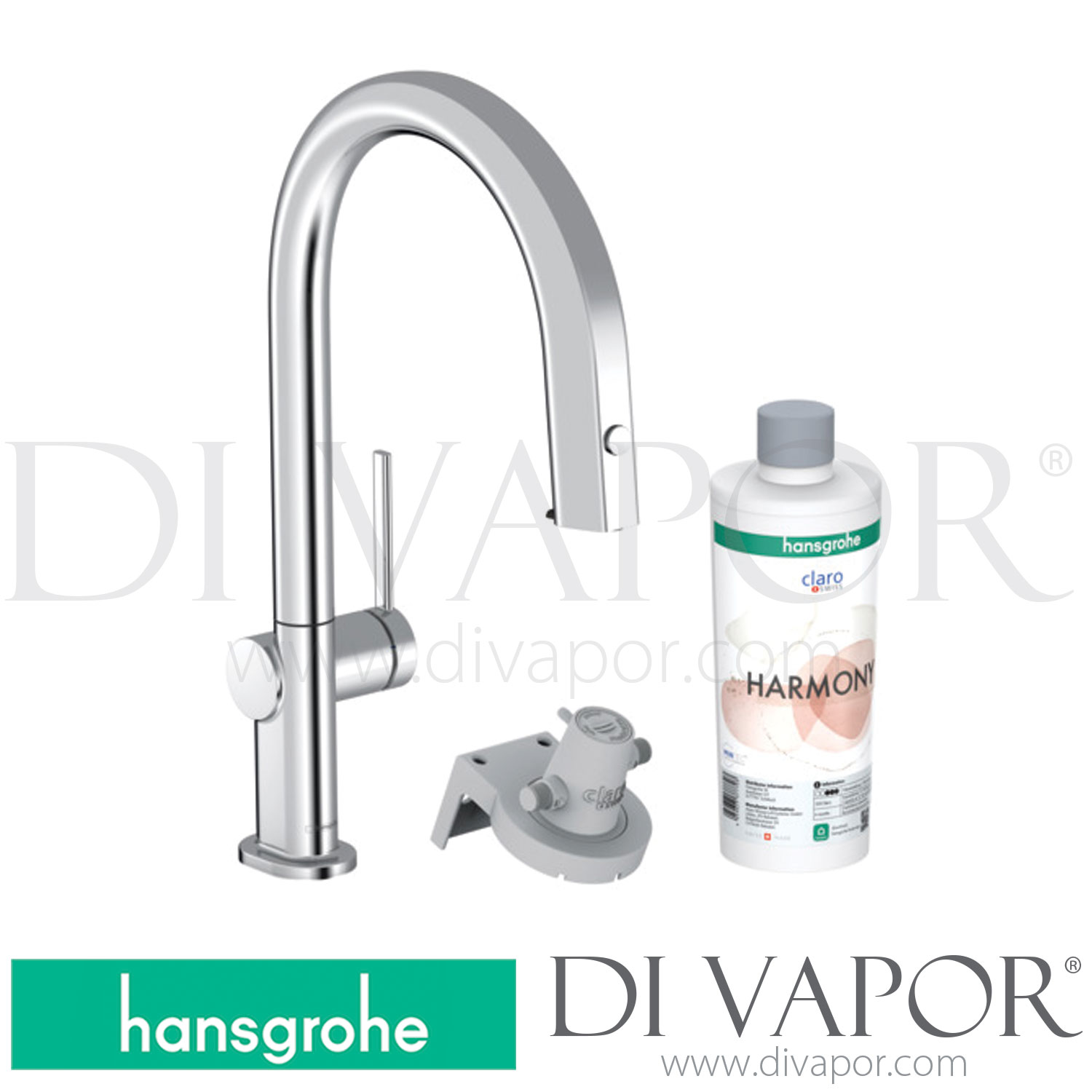 Hansgrohe 76800000 Aqittura M91 Filtersystem 210, Pull-Out Spout, 1Jet ...