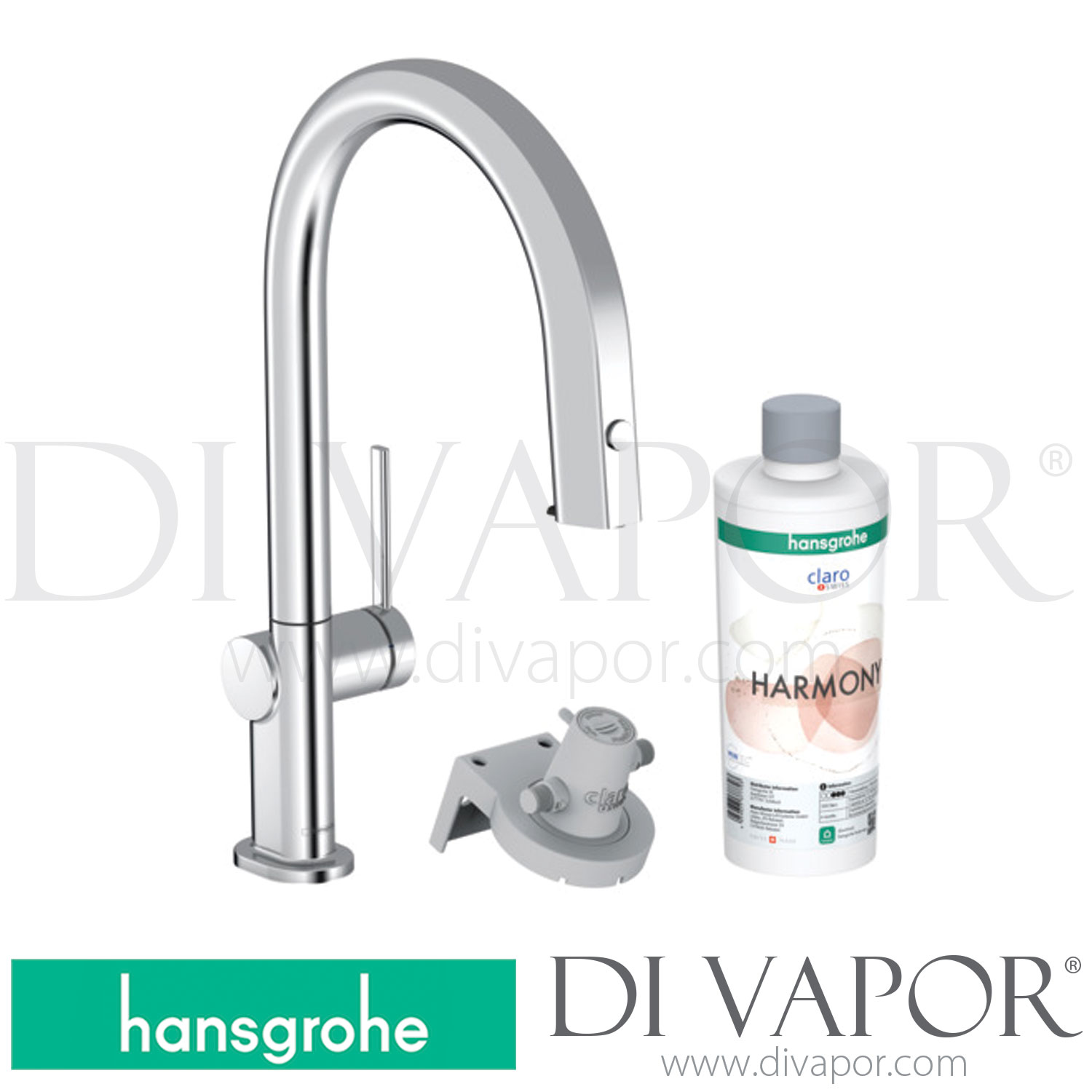 Hansgrohe 76801000 Aqittura M91 Filtersystem 210, Pull-Out Spout, 1Jet ...