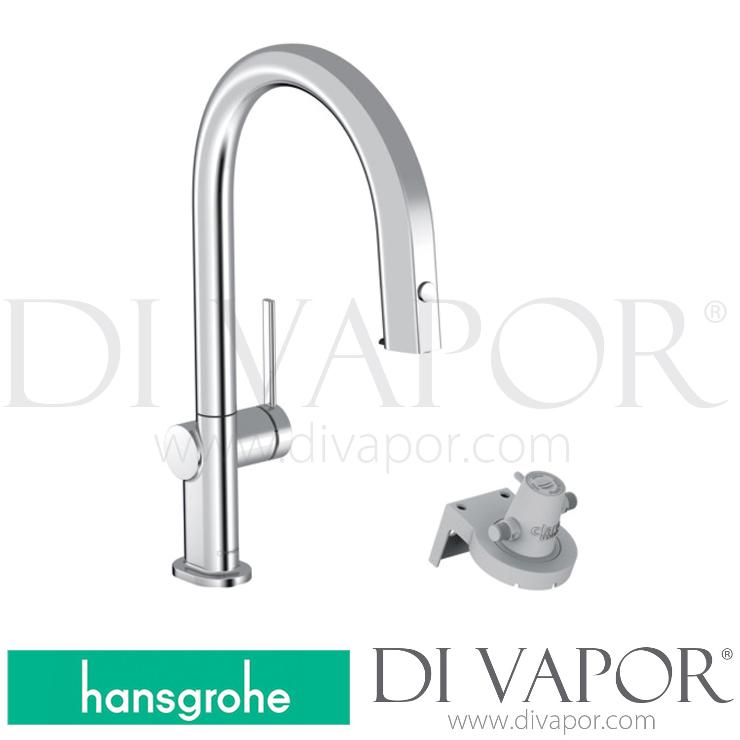 Hansgrohe 76803000 Aqittura M91 Filtersystem 210, Pull-Out Spout, 1Jet ...