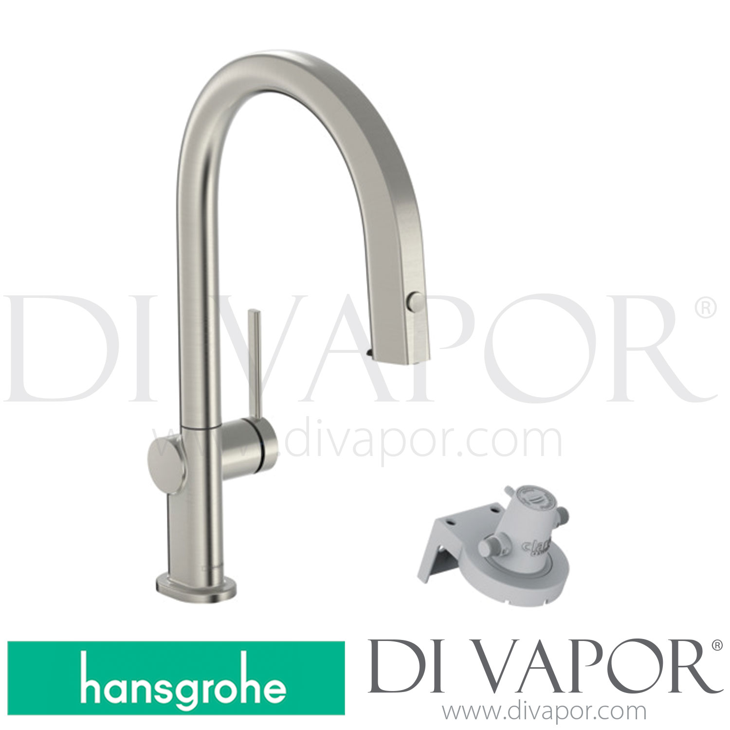 Hansgrohe 76803800 Aqittura M91 Filtersystem 210, Pull-Out Spout, 1Jet ...