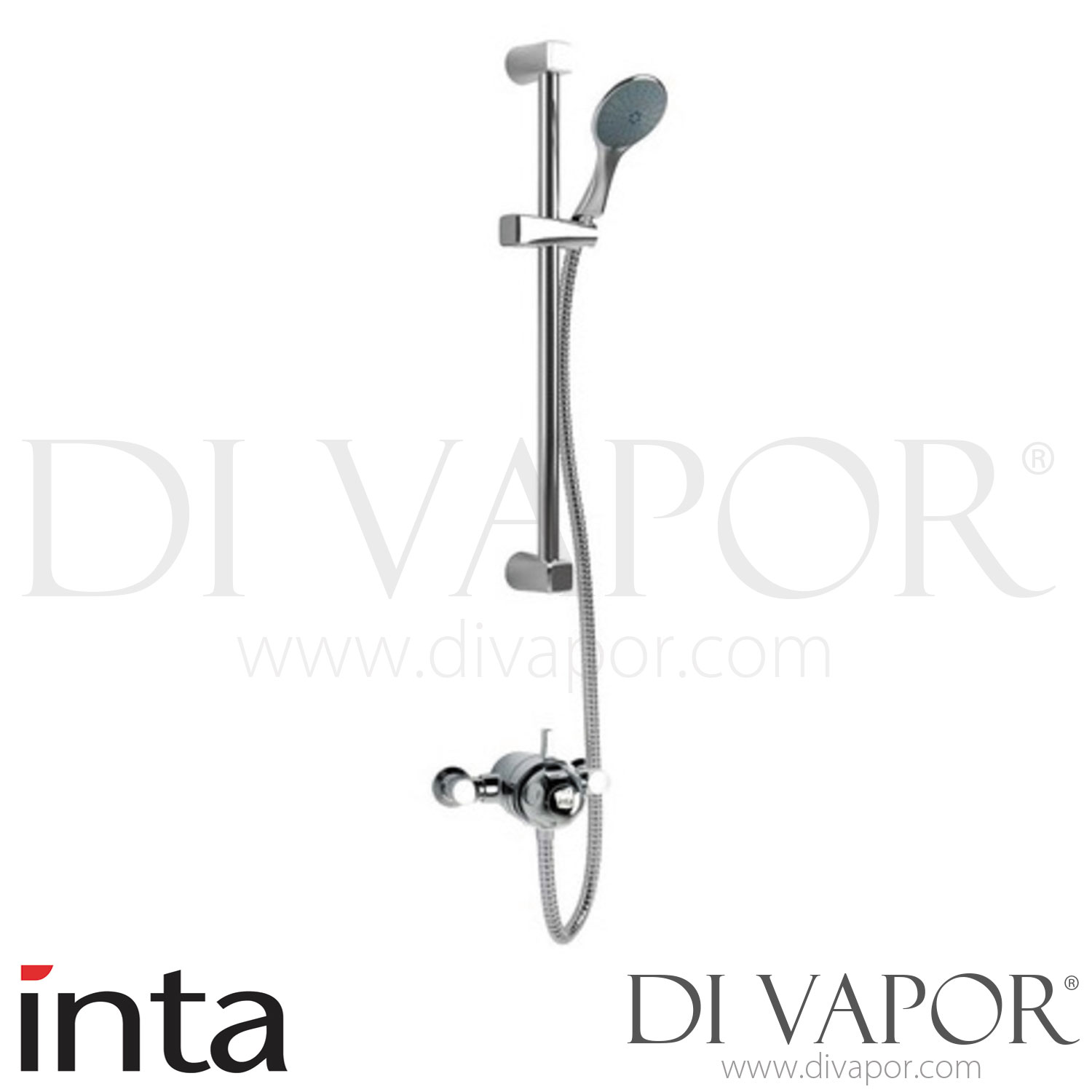 Inta 90024CP Mood Modern Exposed Dual Control Thermostatic Shower Valve ...