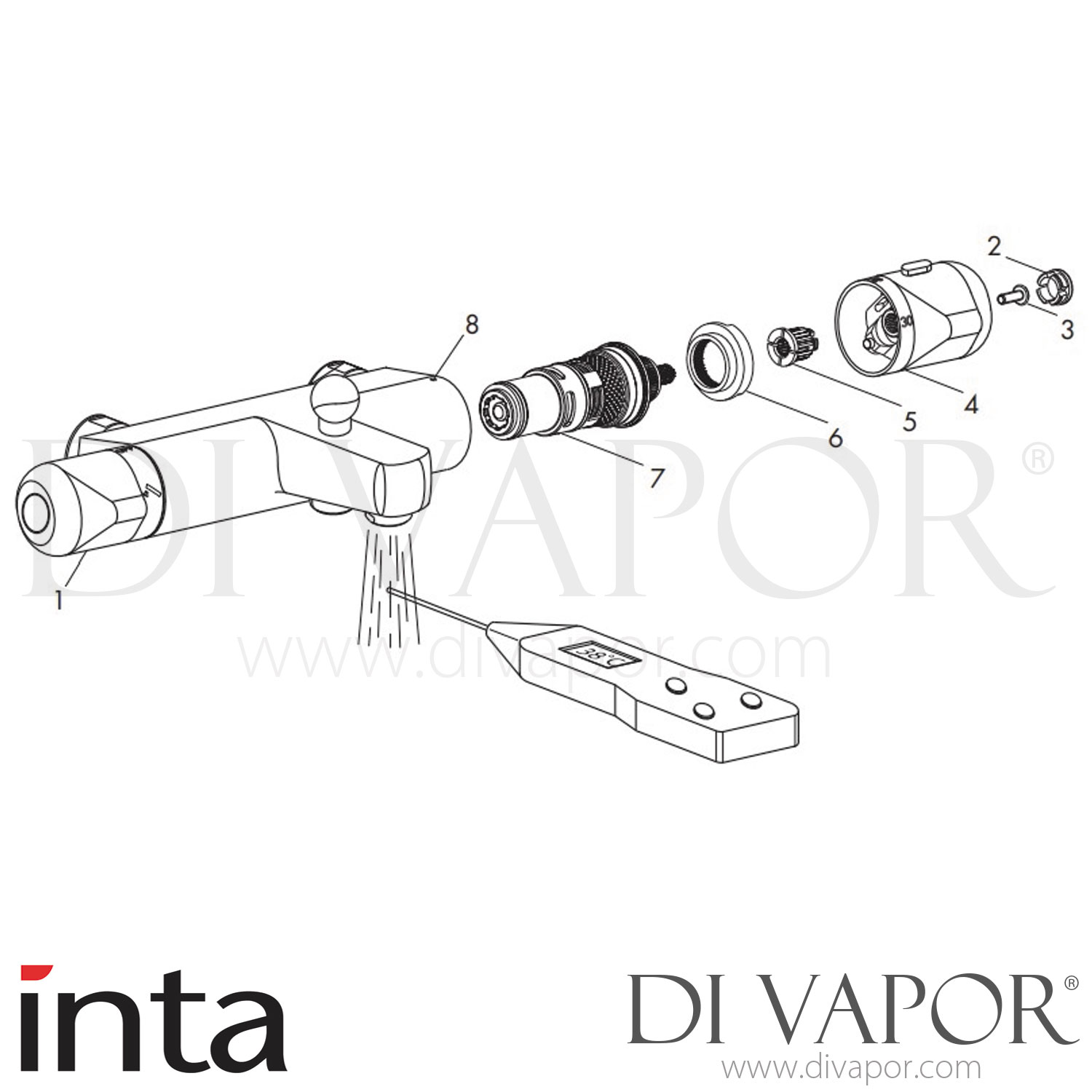 Inta 920000CP Plus Thermostatic Bath Shower Mixer Spare Parts