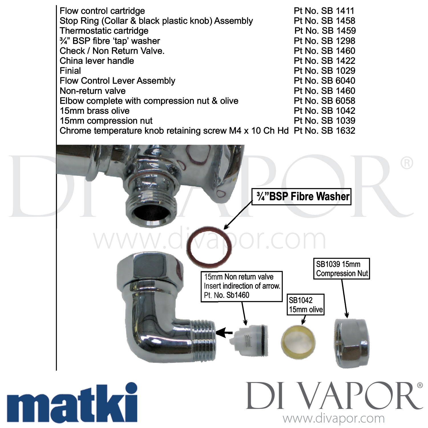 Matki Swadling 9600 Concealed Invincible Shower Valve (1994-1999) Spare ...