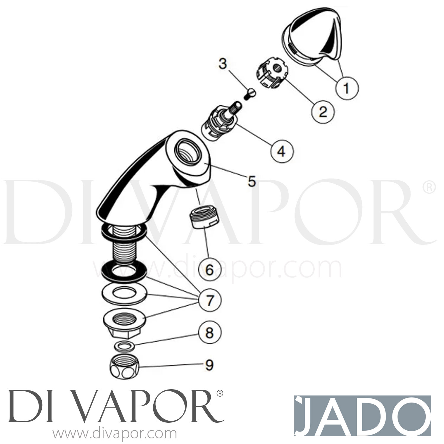 Jado A2983AA Academy Single Lever One Hole Bathroom Tap Spare Parts