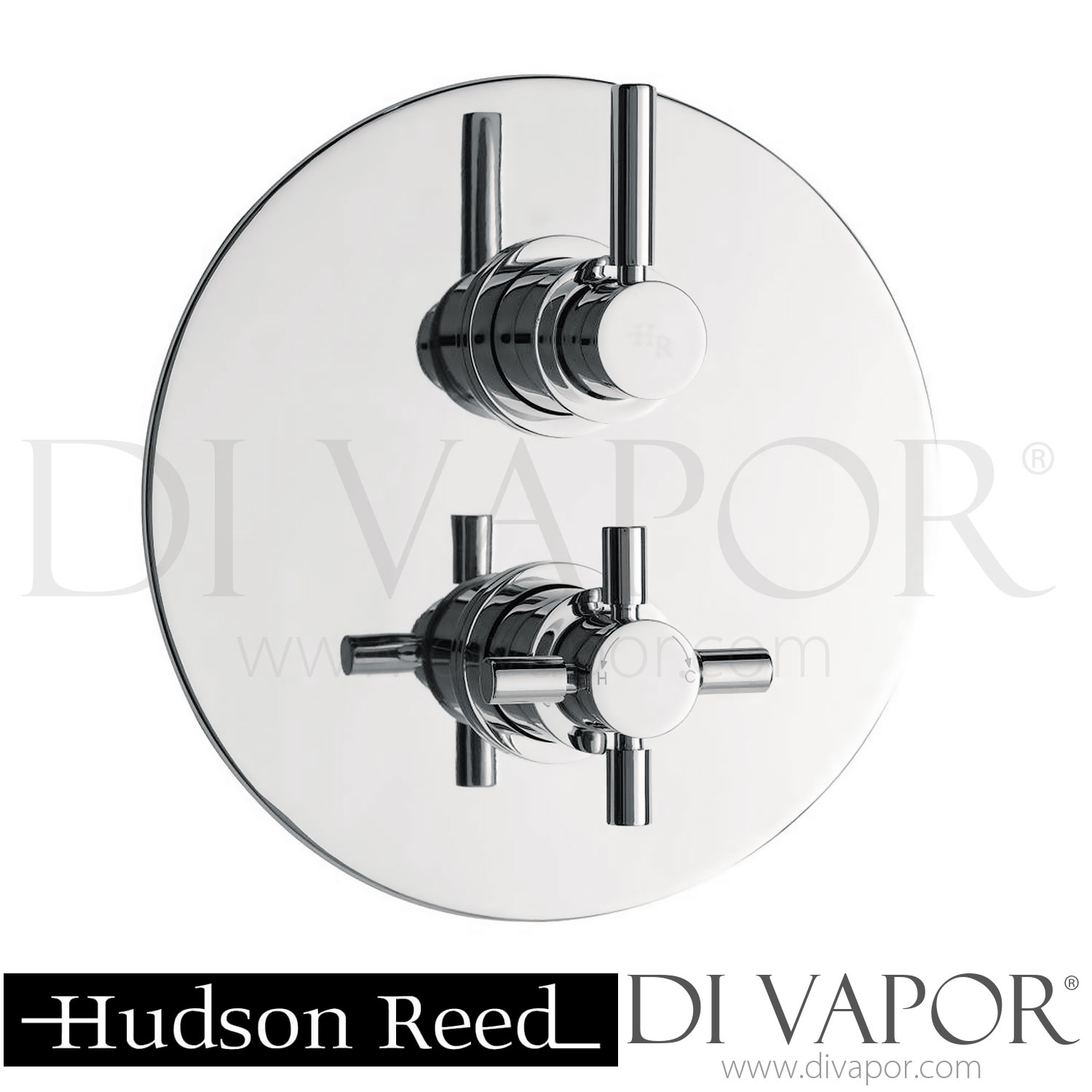 Hudson Reed Tec Twin Concealed Thermostatic Shower Valve With Diverter ...