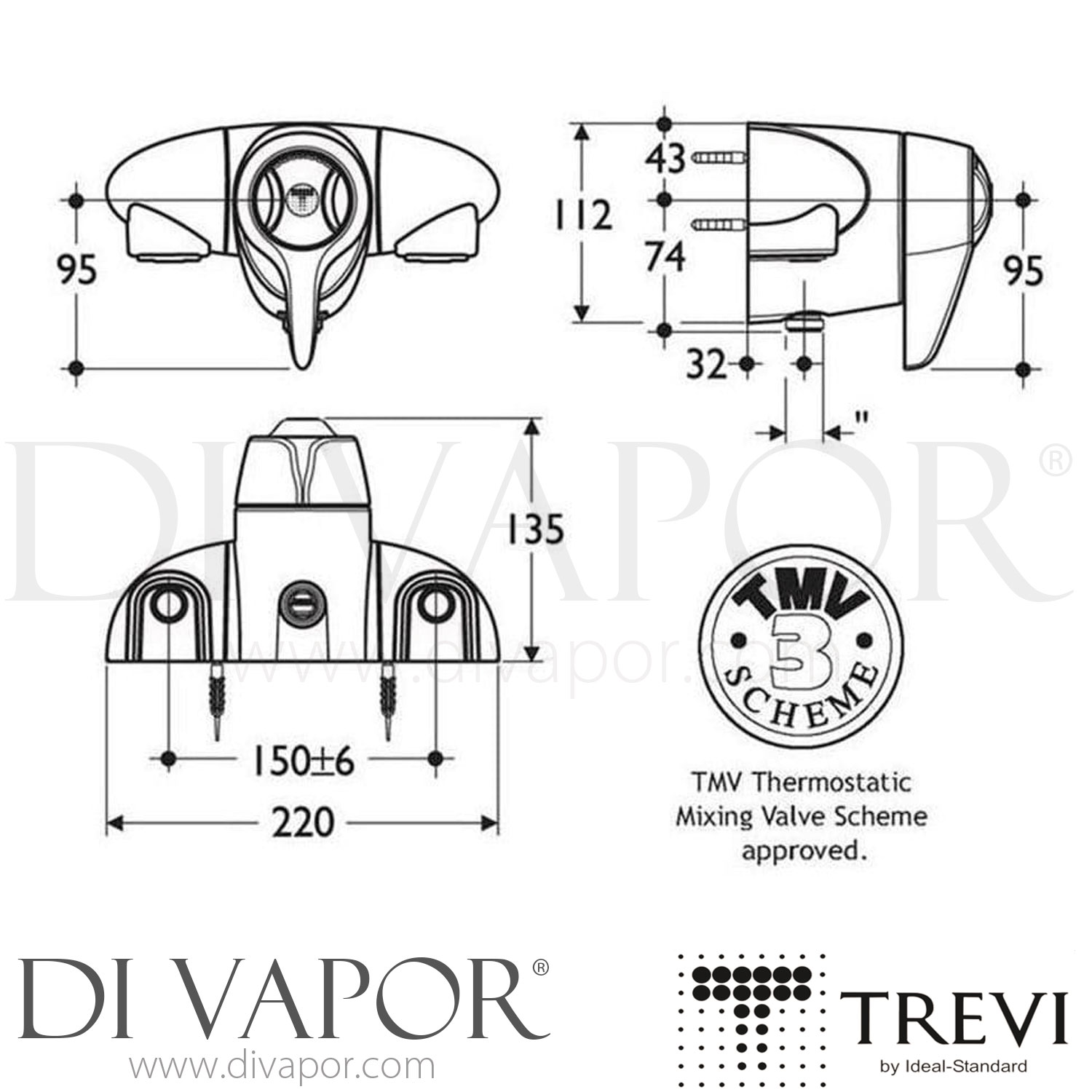 Trevi Compact CTV Built-In Thermostatic Shower Valve Spare Parts ...