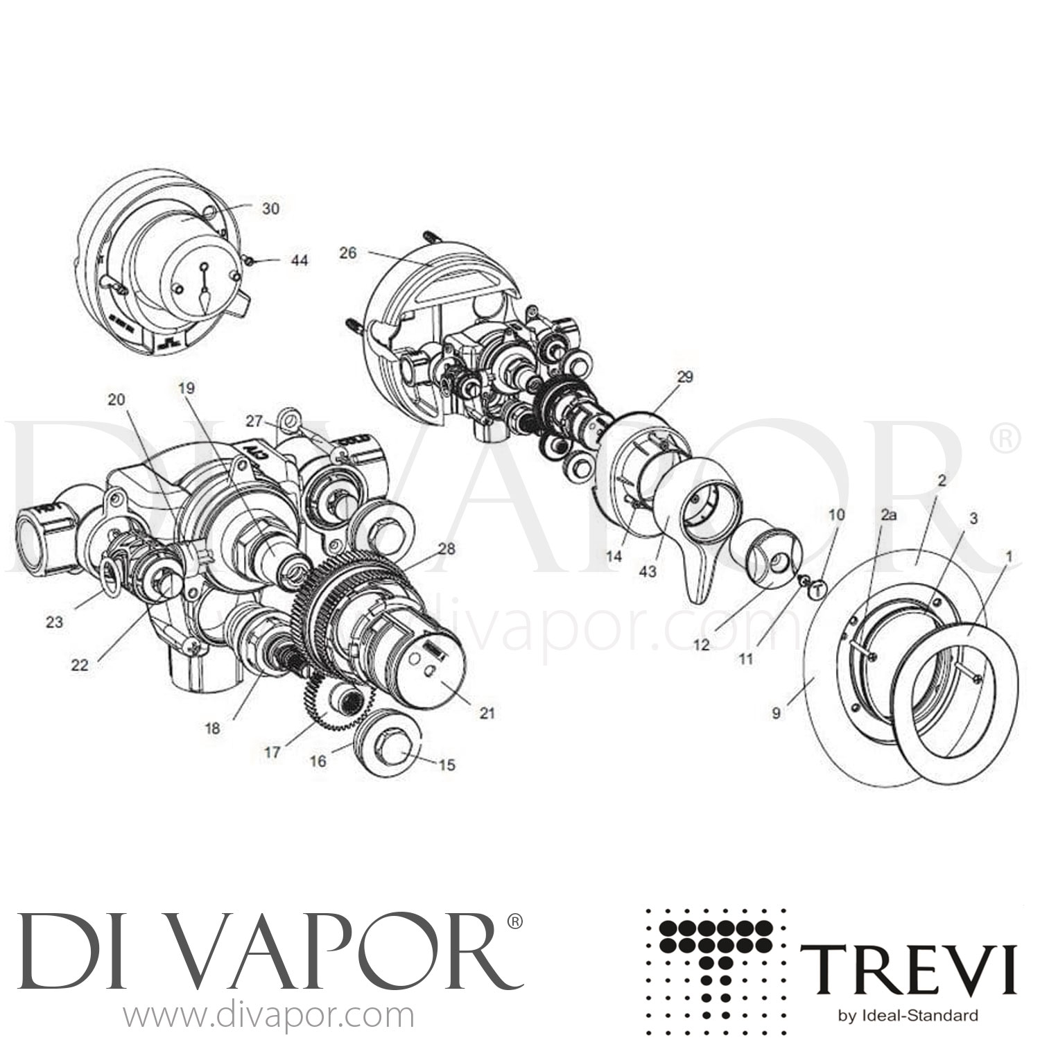Trevi Compact CTV Built-In Thermostatic Shower Valve Spare Parts ...