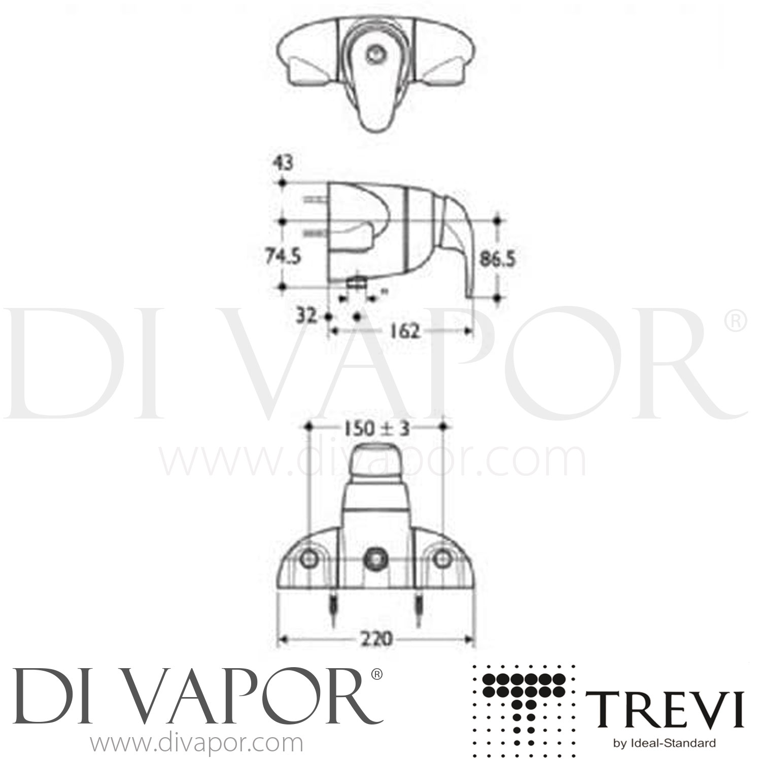 Trevi Blend Exposed High Flow Single Lever - For Concealed or Exposed ...
