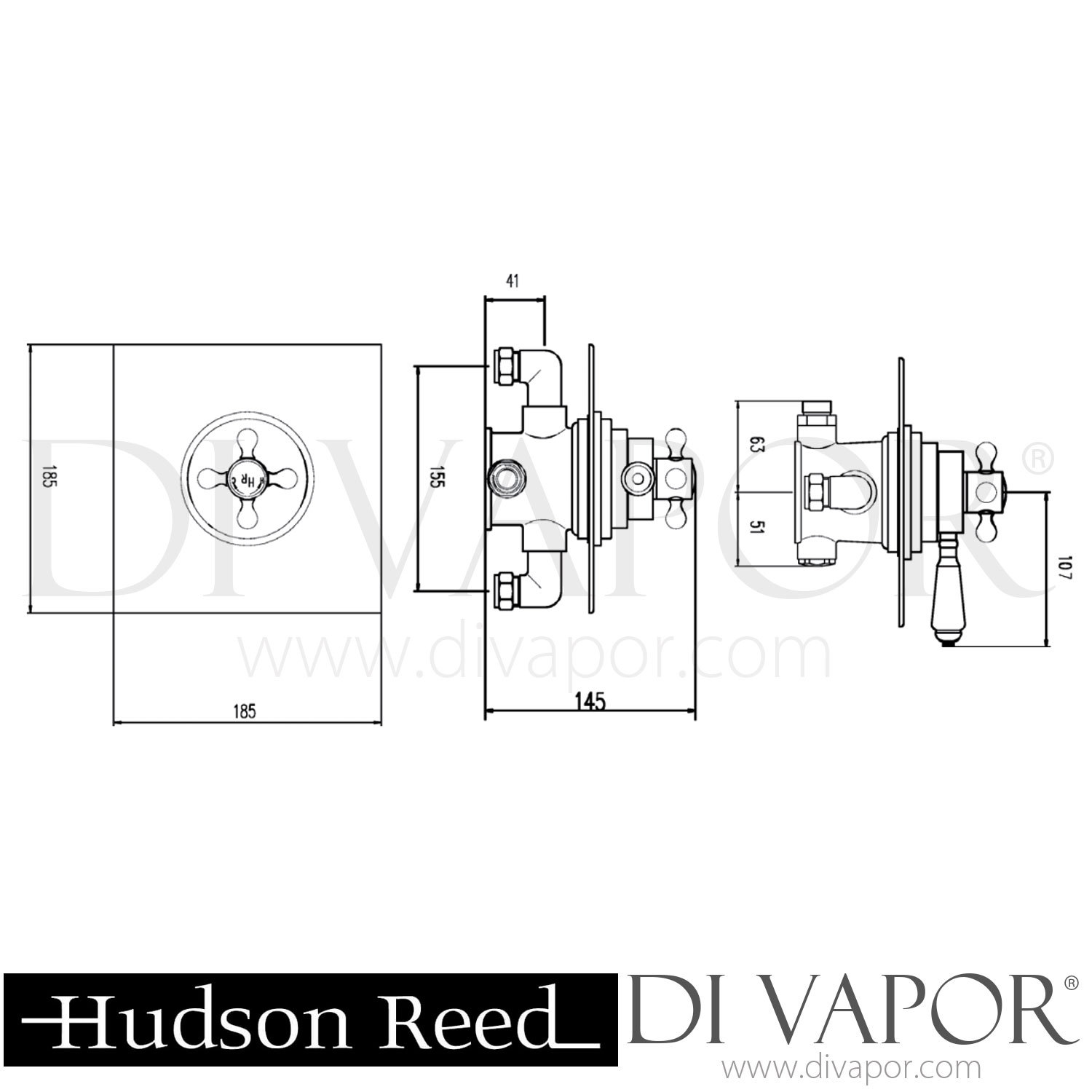 Hudson Reed A3091-A3600 Traditional Dual Exposed Thermostatic Shower ...
