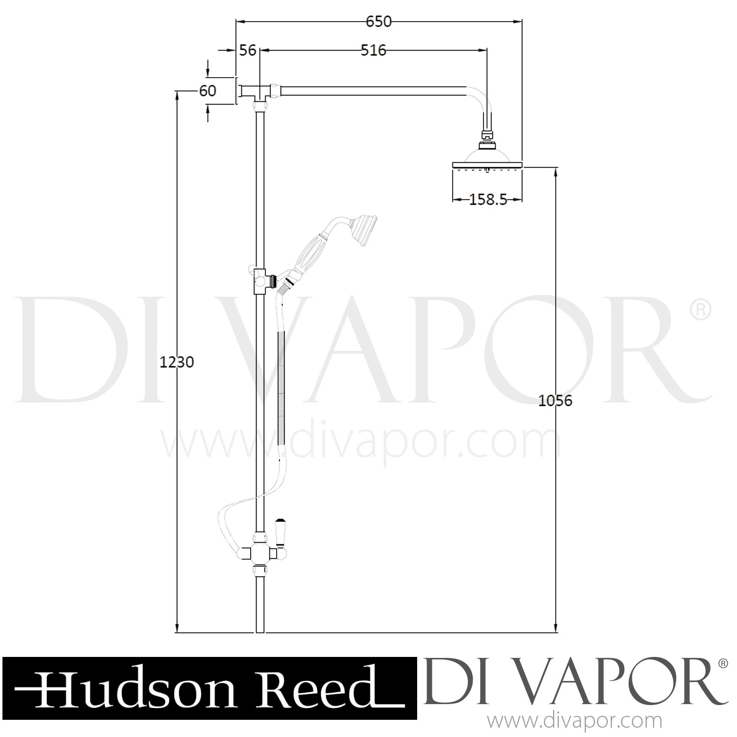 Hudson Reed A3091-A3602 Traditional Dual Exposed Thermostatic Shower ...