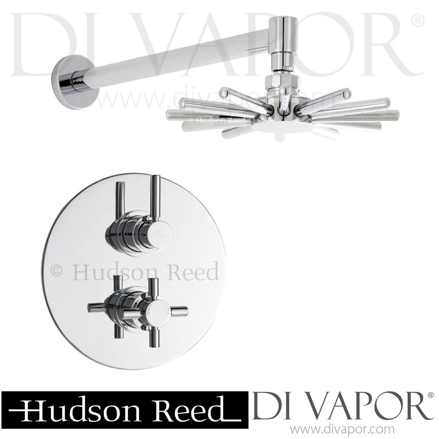 Hudson Reed Tec Twin Concealed Thermostatic Shower Valve With ...