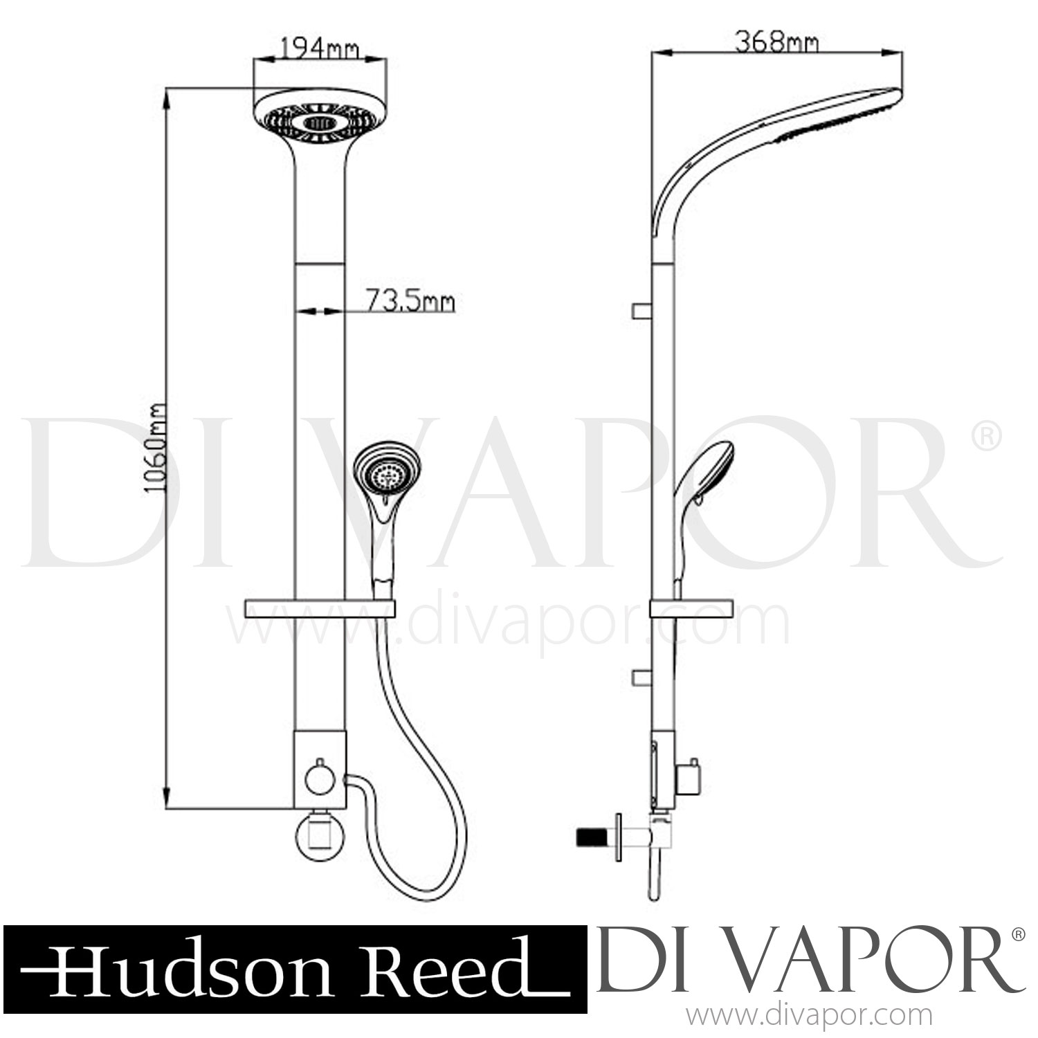 Hudson Reed Tec Twin Thermostatic Shower Valve & Probe Shower Kit Spare ...