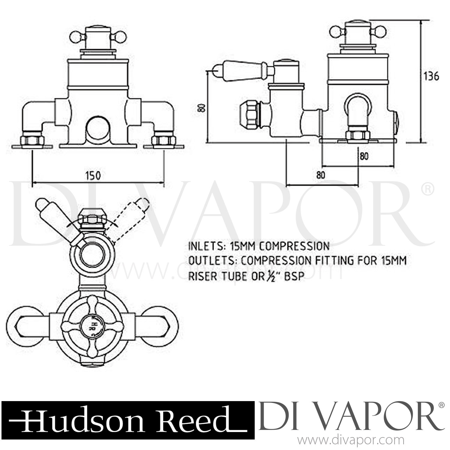 Hudson Reed Traditional Twin Exposed Thermostatic Shower Valve - Chrome ...