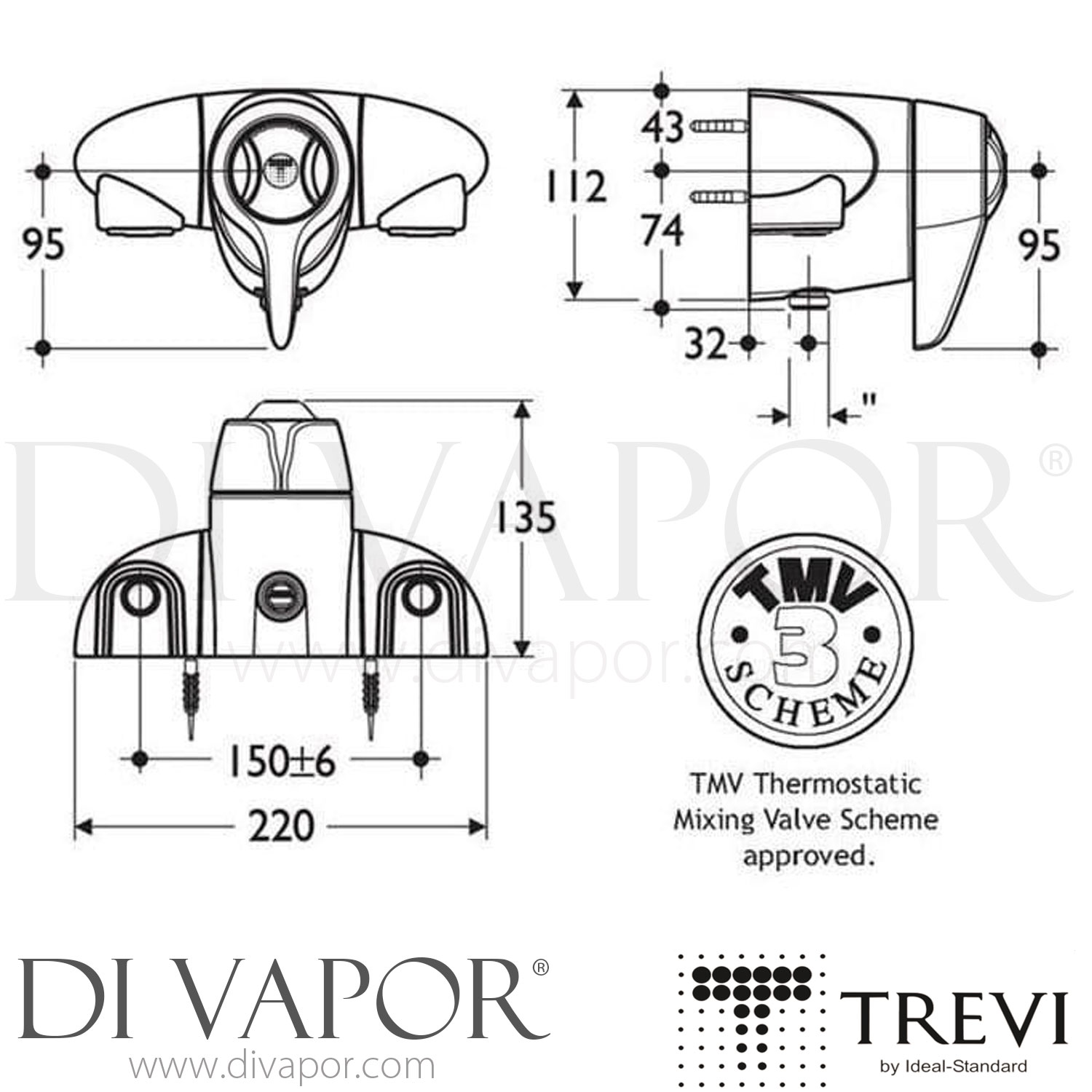 Trevi Compact CTV Exposed Thermostatic - For Concealed or Exposed ...