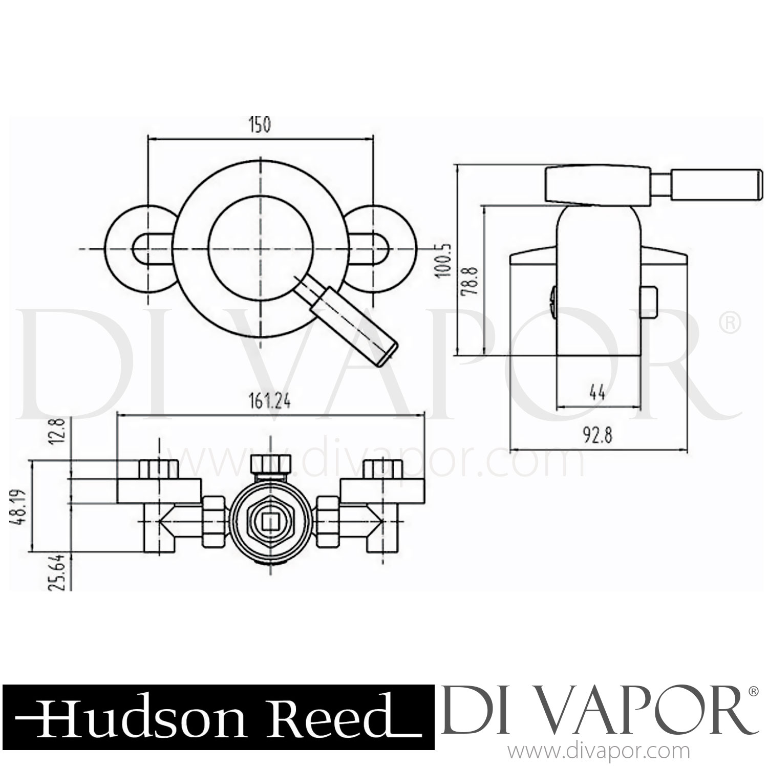 Hudson Reed Tec Single Lever Concealed & Exposed Manual Shower Valve ...