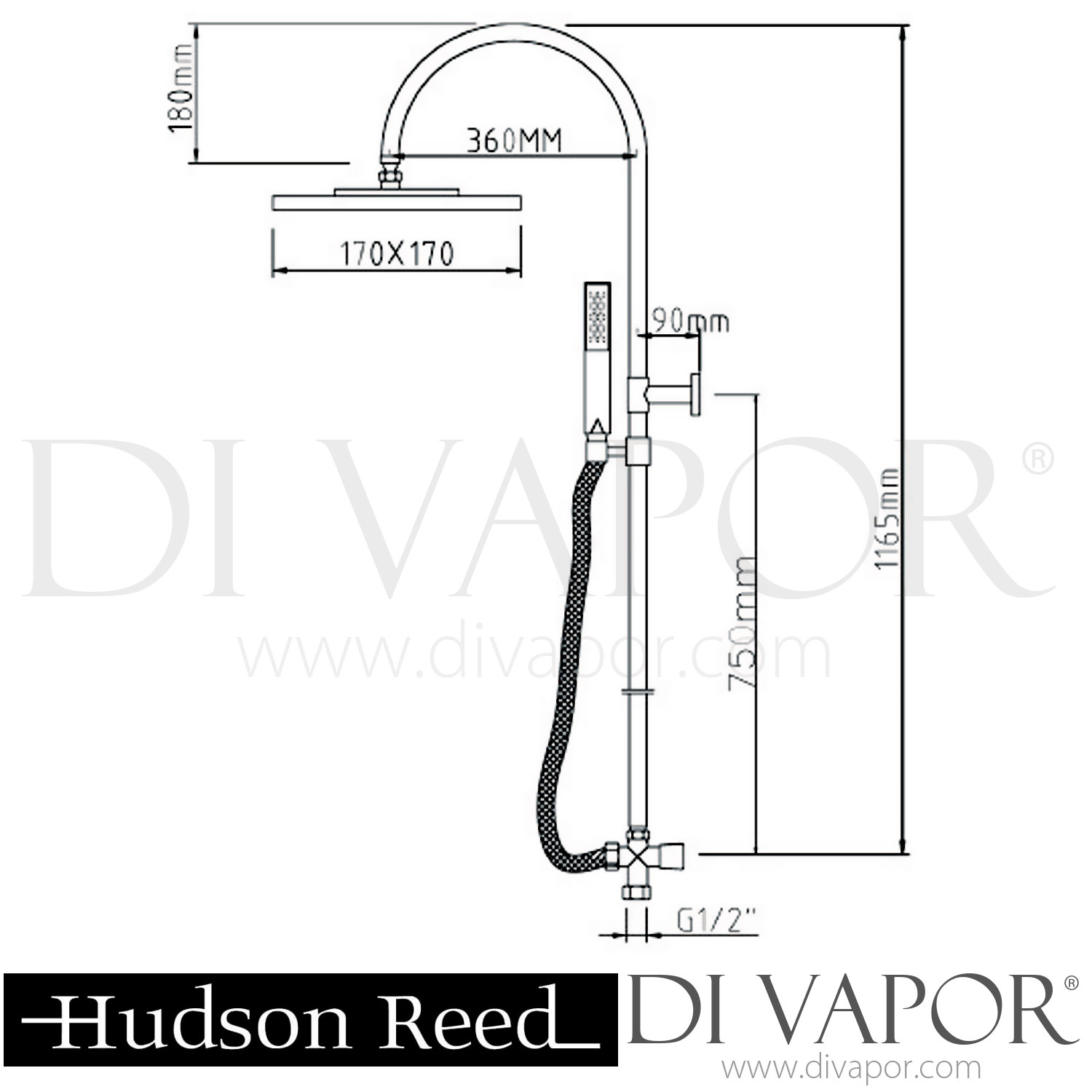 Hudson Reed Thermostatic Bar Valve With Vitality Shower Kit - Chrome ...