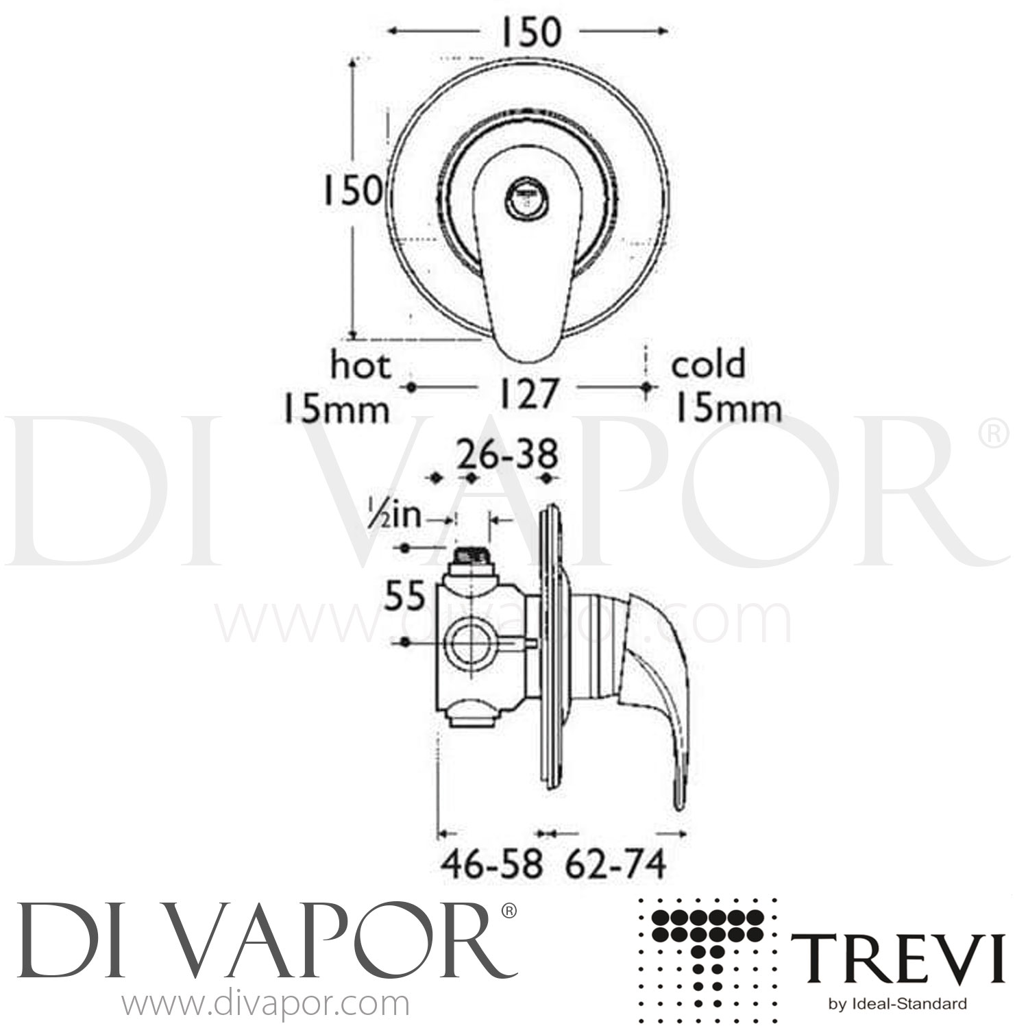 Trevi Blend Built-In Single Lever Manual Shower Valve Spare Parts ...