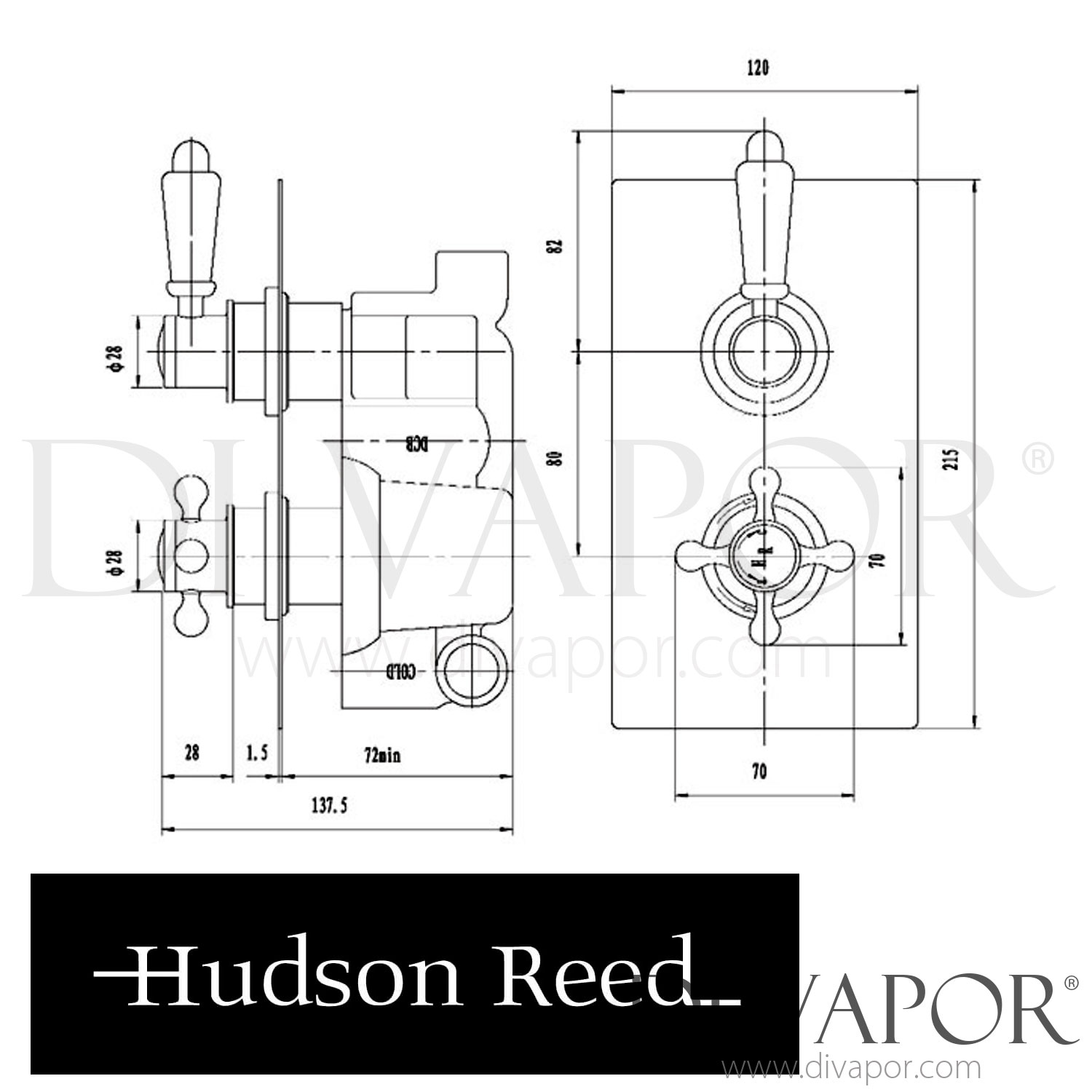 Hudson Reed Traditional Twin Concealed Thermostatic Shower Valve ...