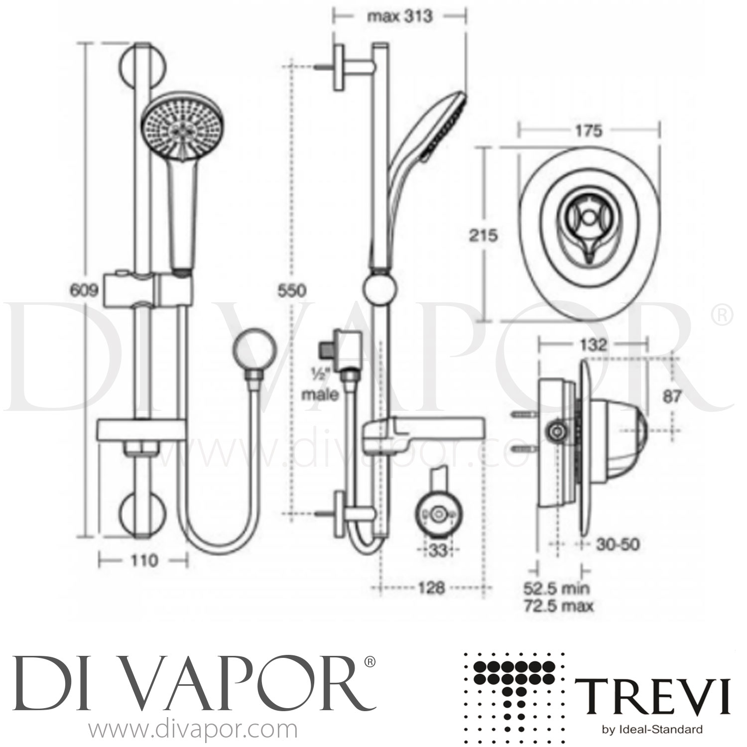 Trevi A5782AA CTV Built-In Shower Pack Spare Parts