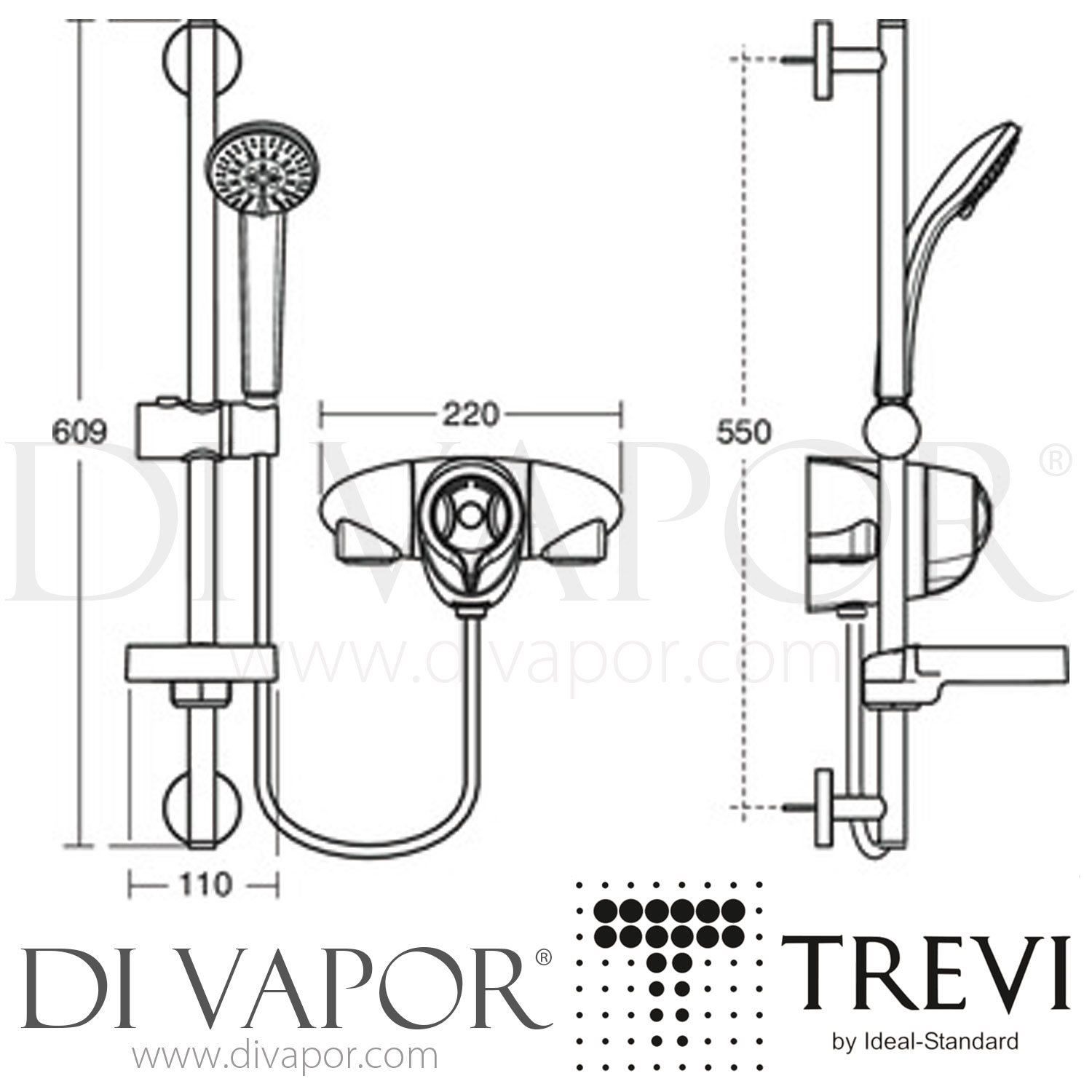 Trevi A5783AA CTV Exposed Thermostatic Shower Pack Spare Parts