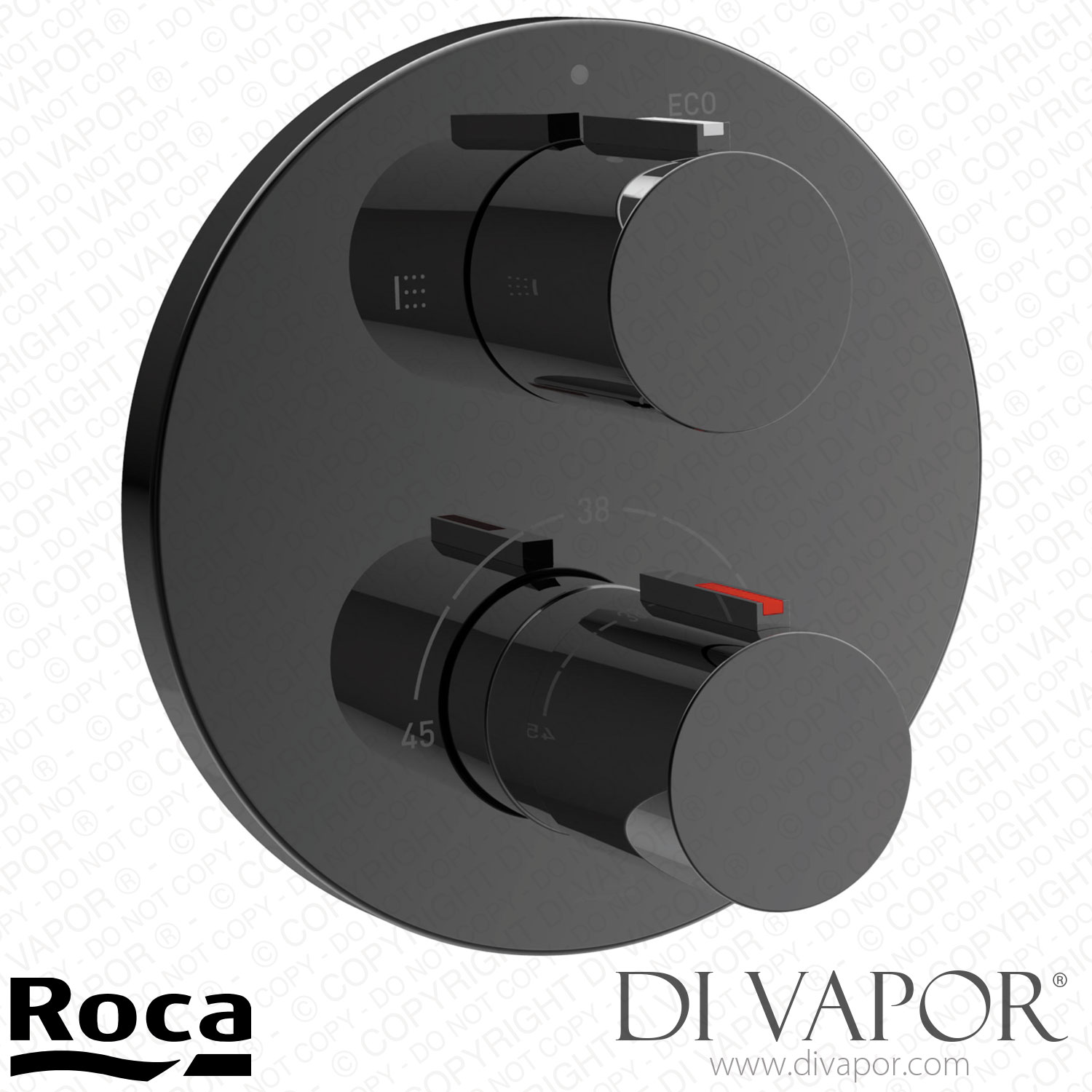 Roca Built-In Thermostatic Bath-Shower Mixer with Diverter-Flow ...