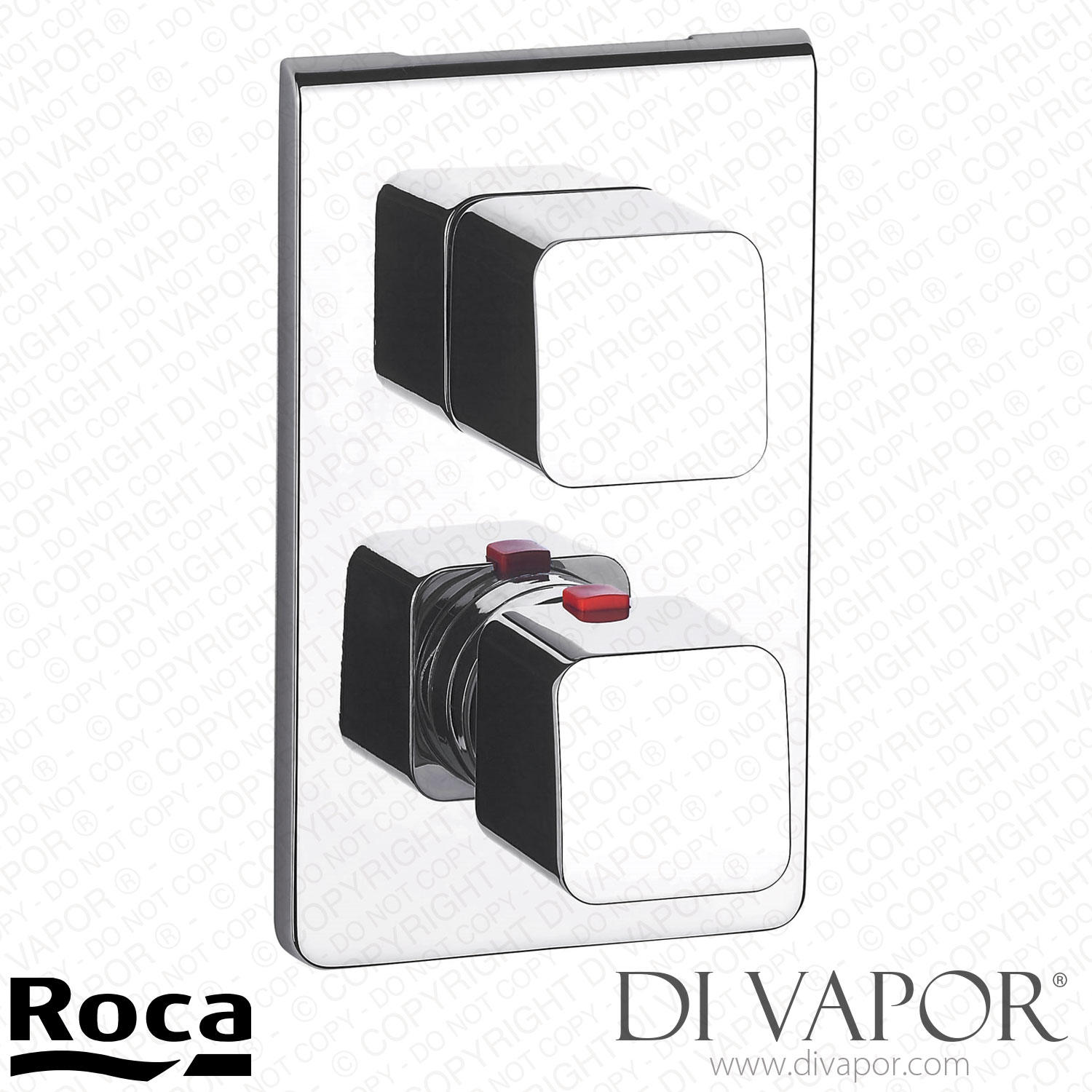 Roca 1/2-1/2 Built-In Thermostatic Bath or Shower Mixer (40 l/min) with ...