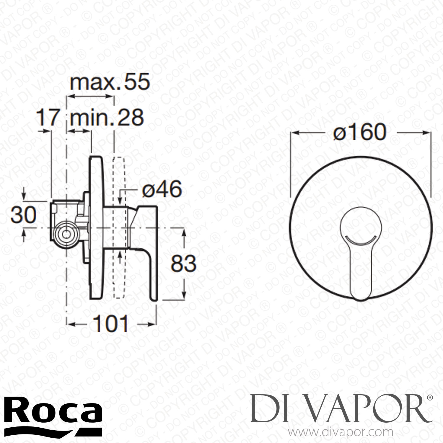 Roca Built-in Bath or Shower Mixer (A5A2A09C00) Spare Parts