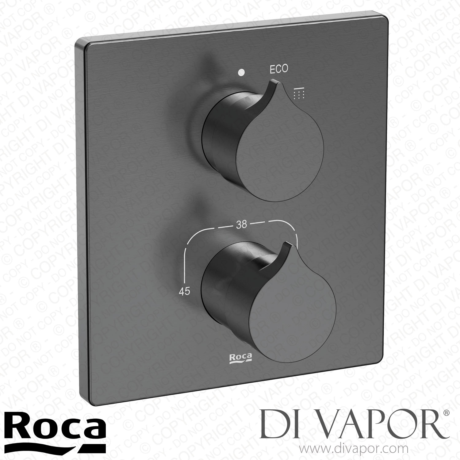 Roca Built-In Thermostatic Bath-Shower Mixer with Automatic Diverter ...