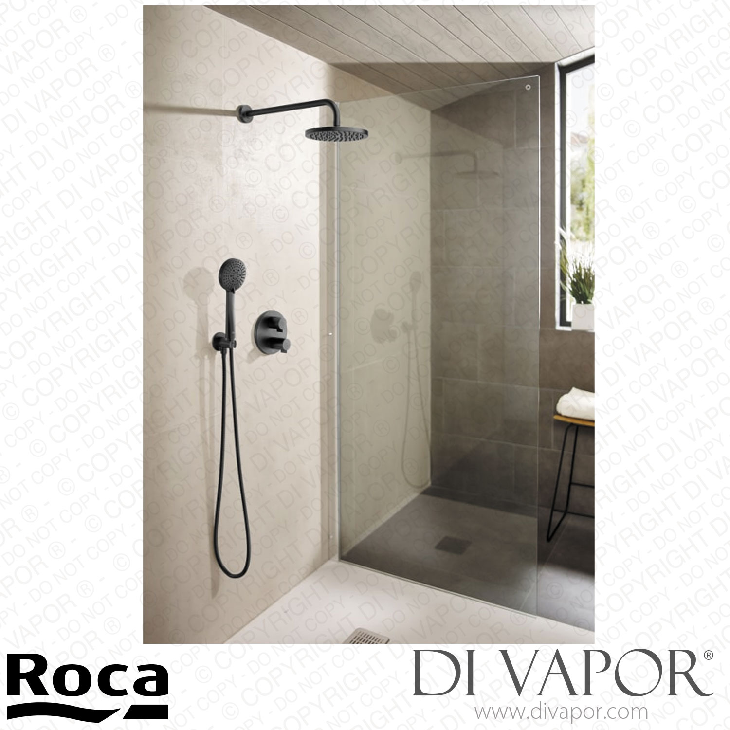 Roca Built-In Thermostatic Bath-Shower Mixer (2 Ways) with Automatic ...