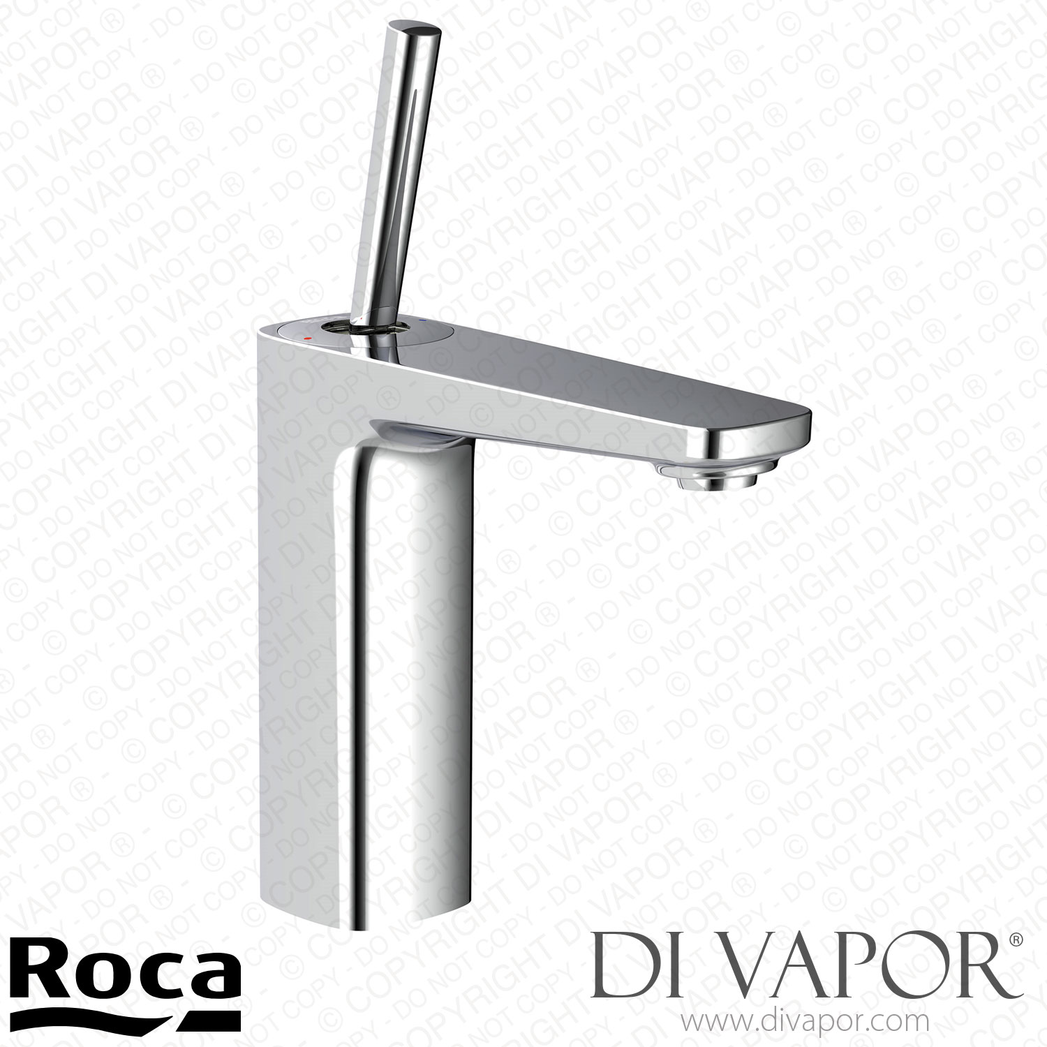 Roca Single Lever Basin Mixer with Smooth Body and Click-Clack Waste ...