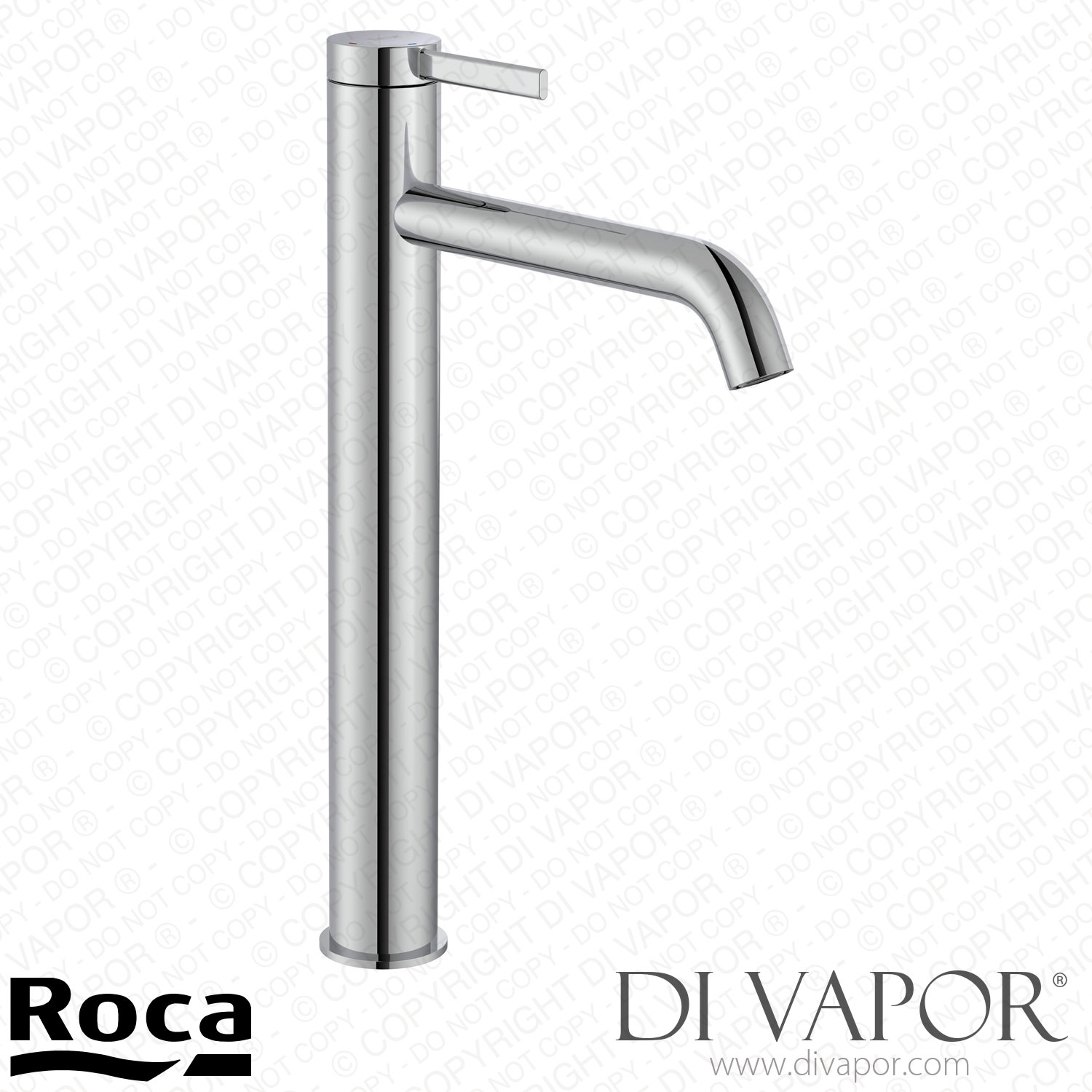 Roca Basin Mixer Extended Height Smooth Body with Click Clack Waste ...
