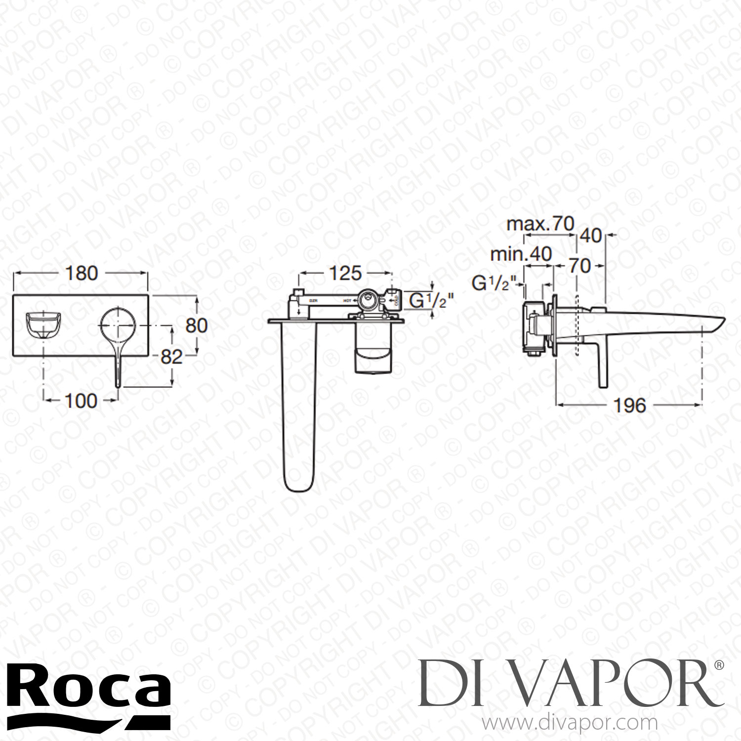 Roca Wall-Mounted Basin Mixer (A5A353ACN0) Spare Parts