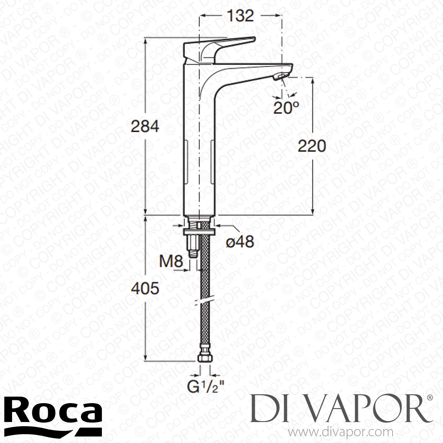 Roca Smooth Body Extended Basin Mixer Cold Start (A5A3790C0R) Spare Parts