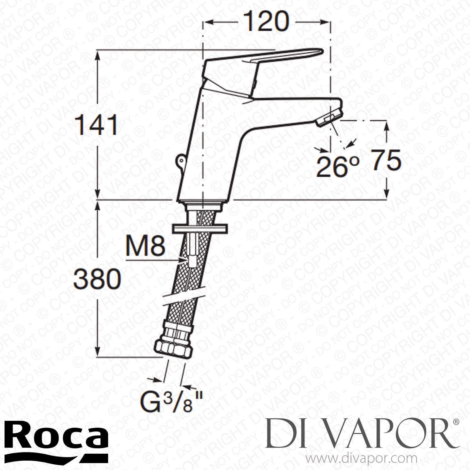 Roca Single Lever Basin Mixer with Chain Connector Cold Start ...