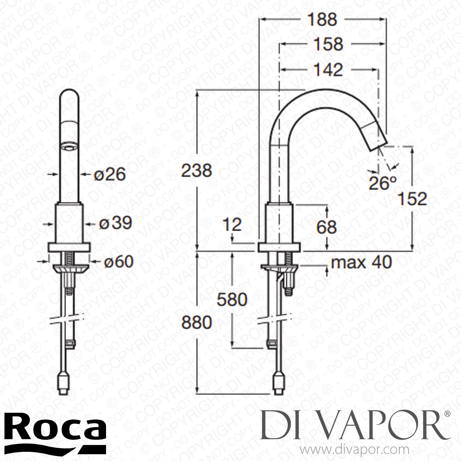 Roca Sensor Tap Battery (A5A4243C00) Spare Parts