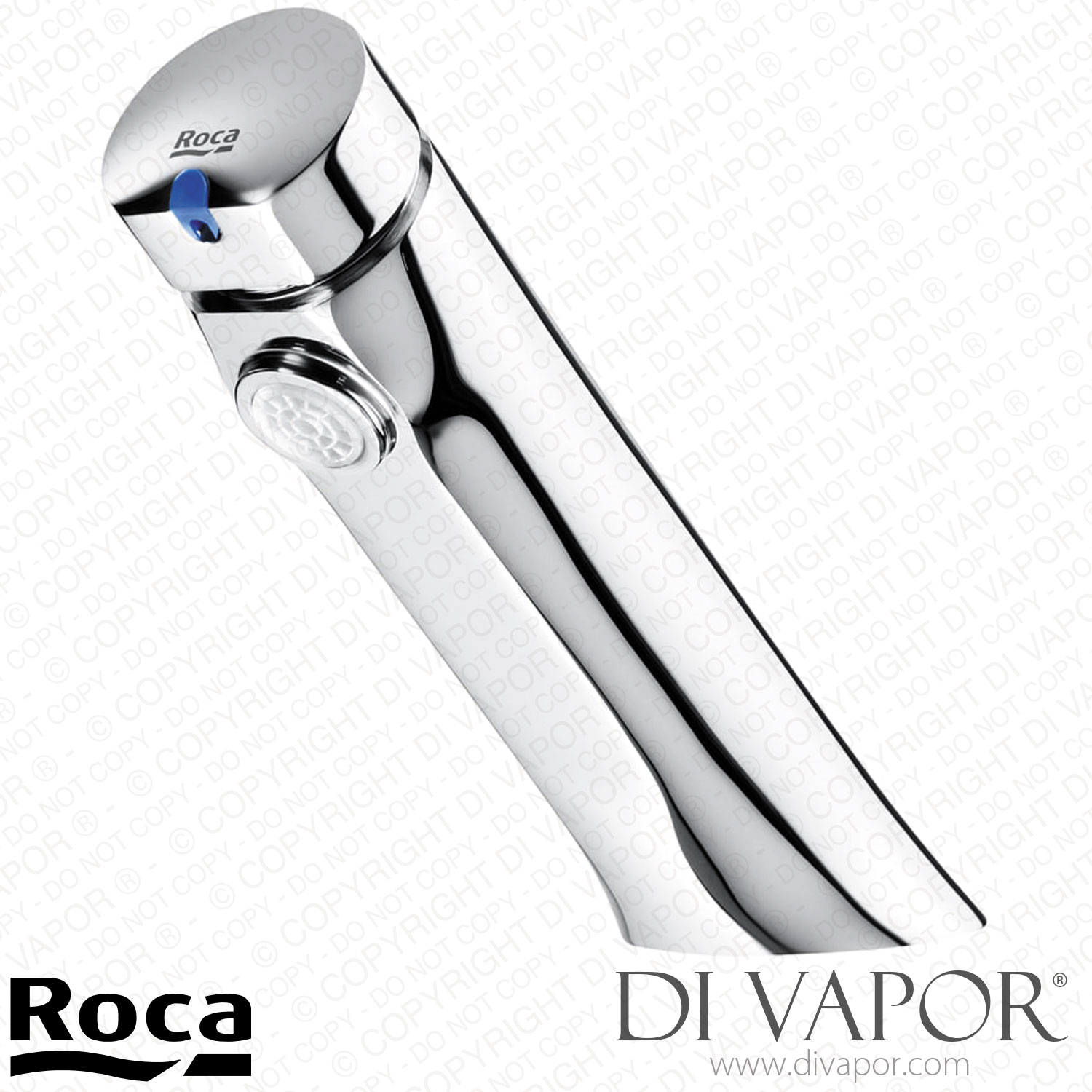 Roca Self-closing basin pillar faucet with push-button (A5A4279C00 ...