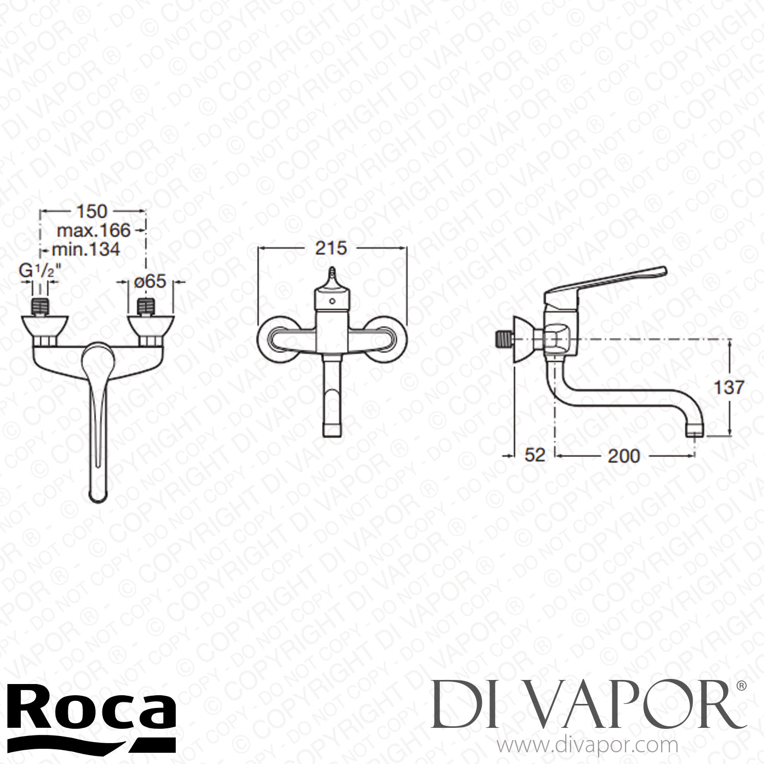 Roca PRO - Wall-Mounted Basin or Sink Mixer with Swivel Spout ...