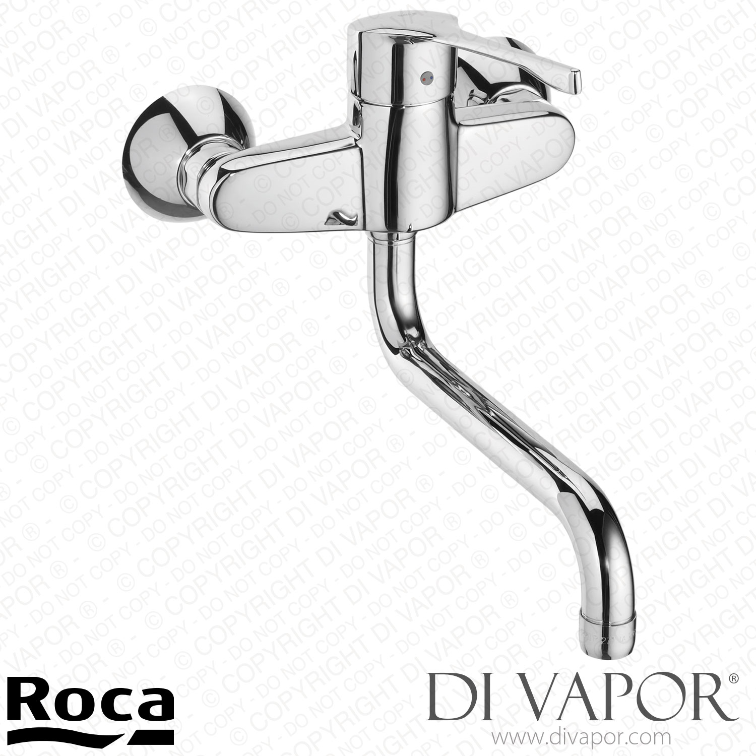 Roca PRO - Wall-Mounted Basin or Sink Mixer with Swivel Spout ...
