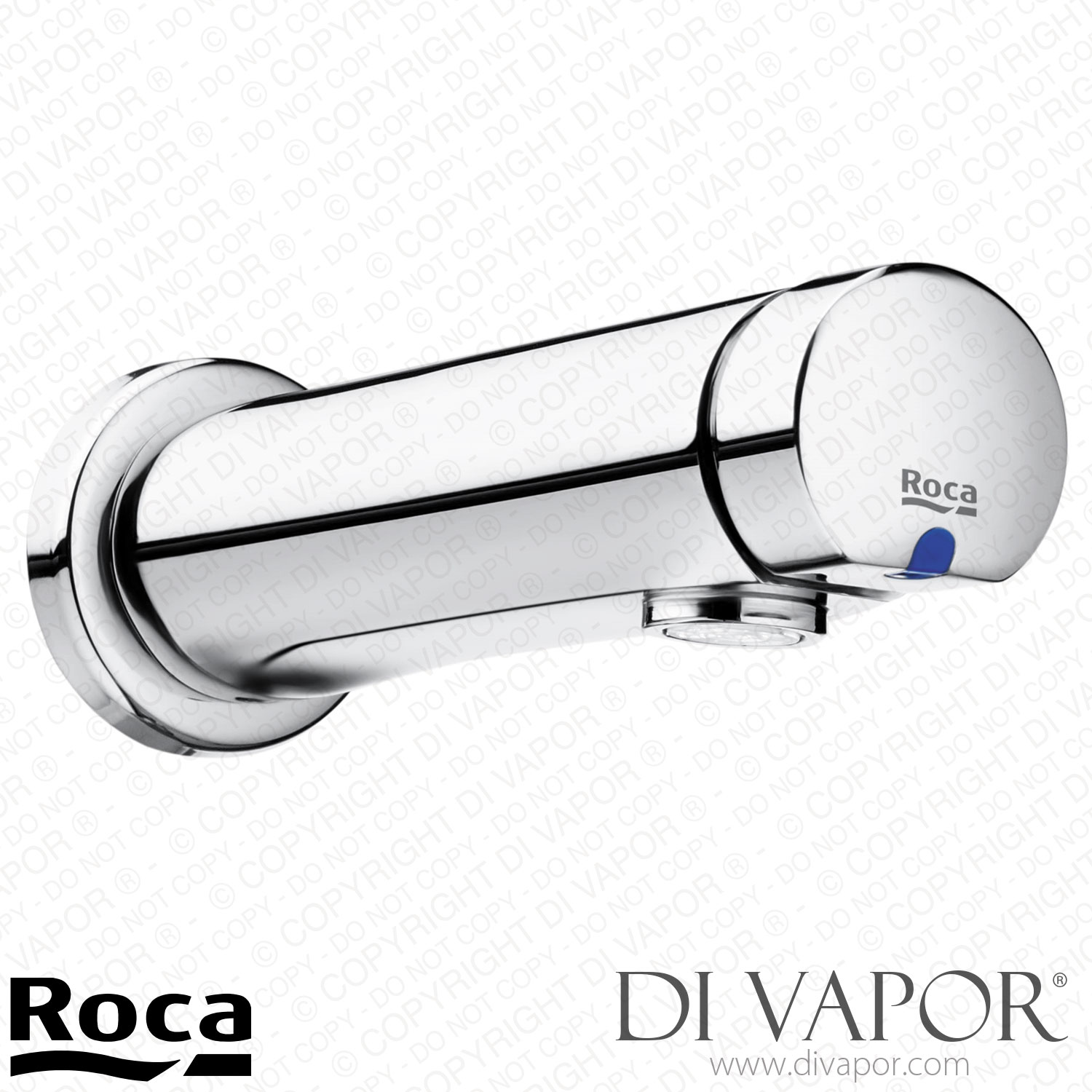 Roca Self-closing wall-mounted basin faucet with push button ...